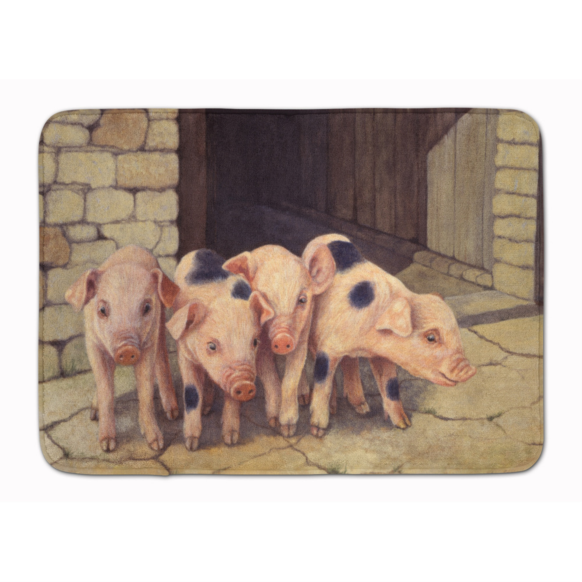 August Grove® Jonah Pigs Piglets by Daphne Baxter Rectangle Microfiber ...
