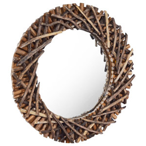 Loon Peak® Decorative Mirror Wall Mirror Bathroom Mirror Solid Teak ...