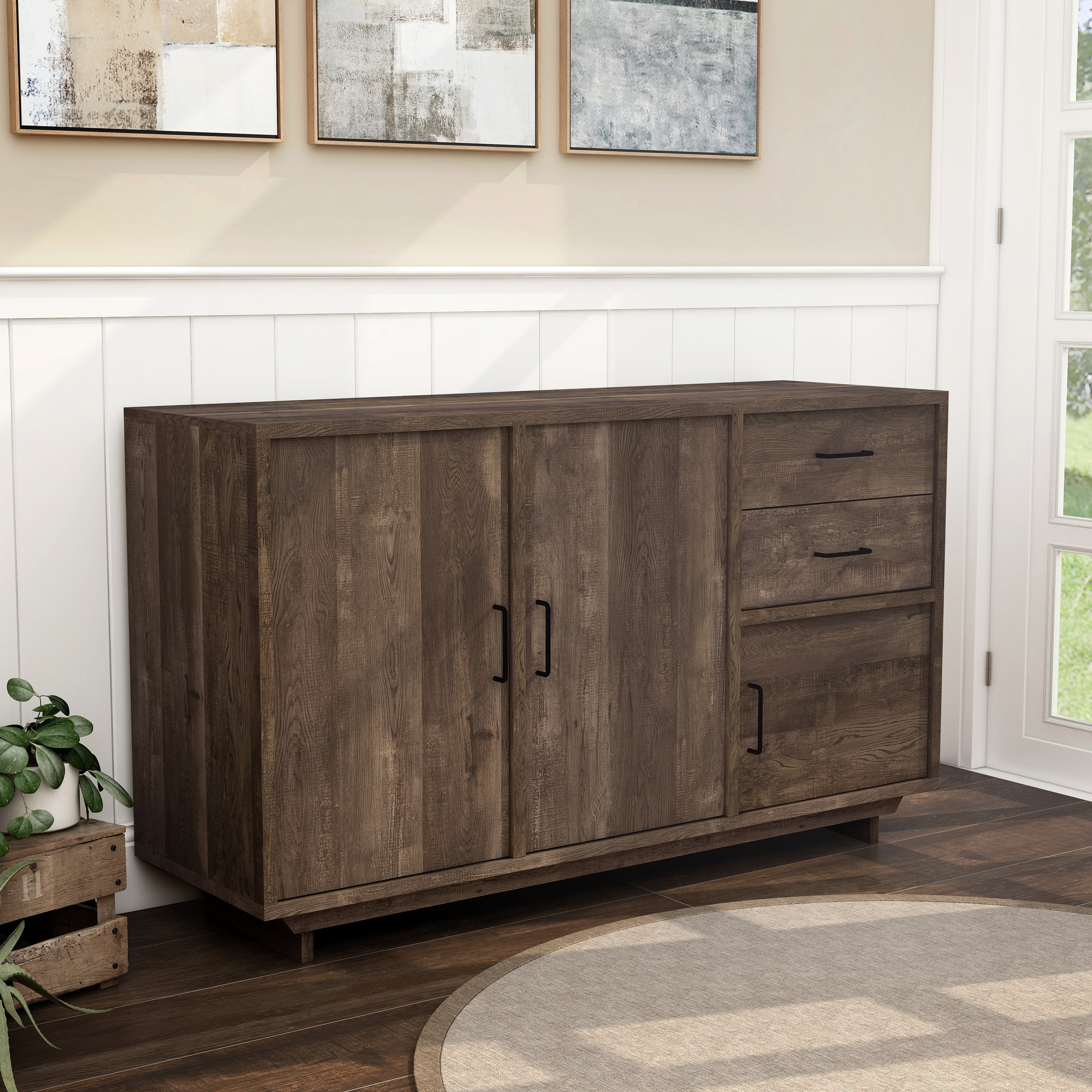Millwood Pines Karnes 47.24" Width 2-Drawer Buffet | Wayfair