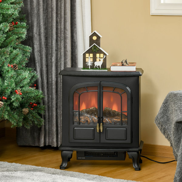 Canora Grey Murraysville Electric Fireplace Stove Heater with LED Fire ...