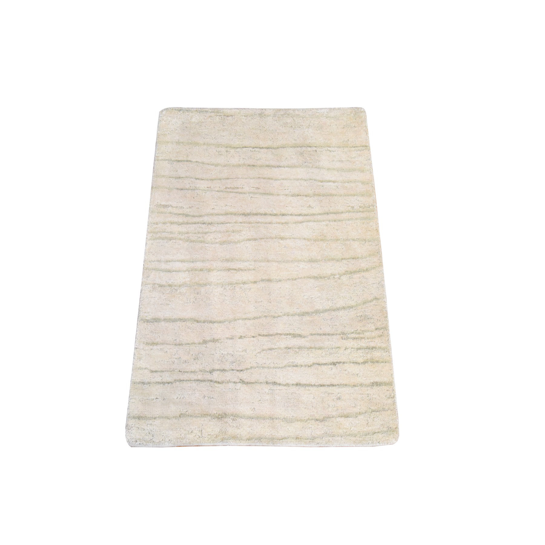 Red Barrel Studio® 2'x3' Pristine White, Distressed, Wool and Silk ...