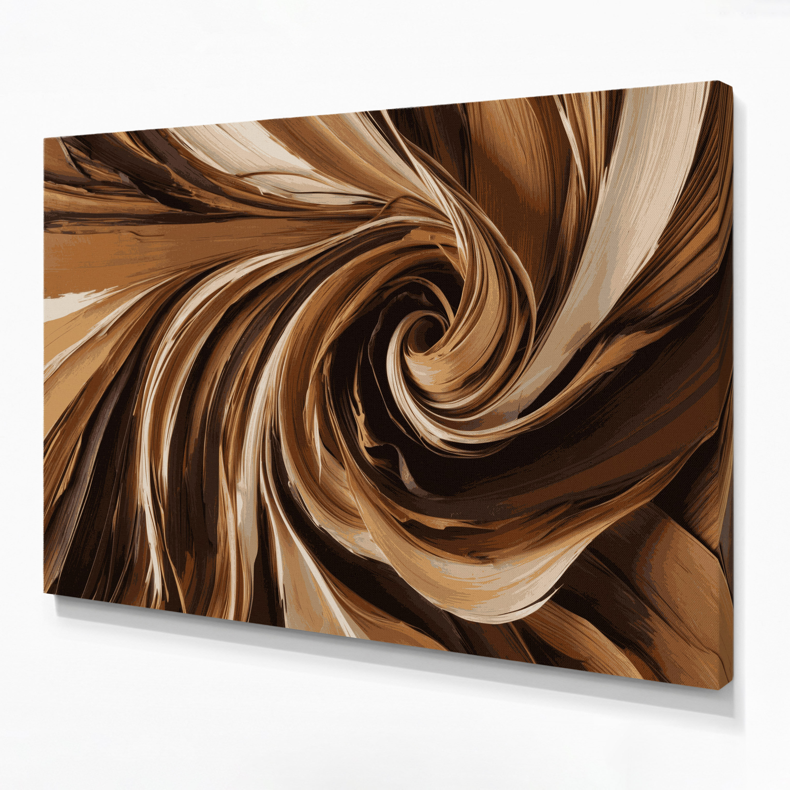 Brayden Studio® Lyrical Abstraction 22 Brown Canvas Wall Art | Wayfair