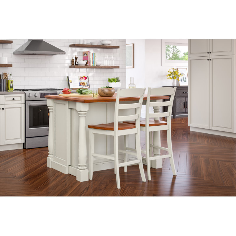 August Grove® Larchwood Traditional Kitchen Island Set & Reviews | Wayfair