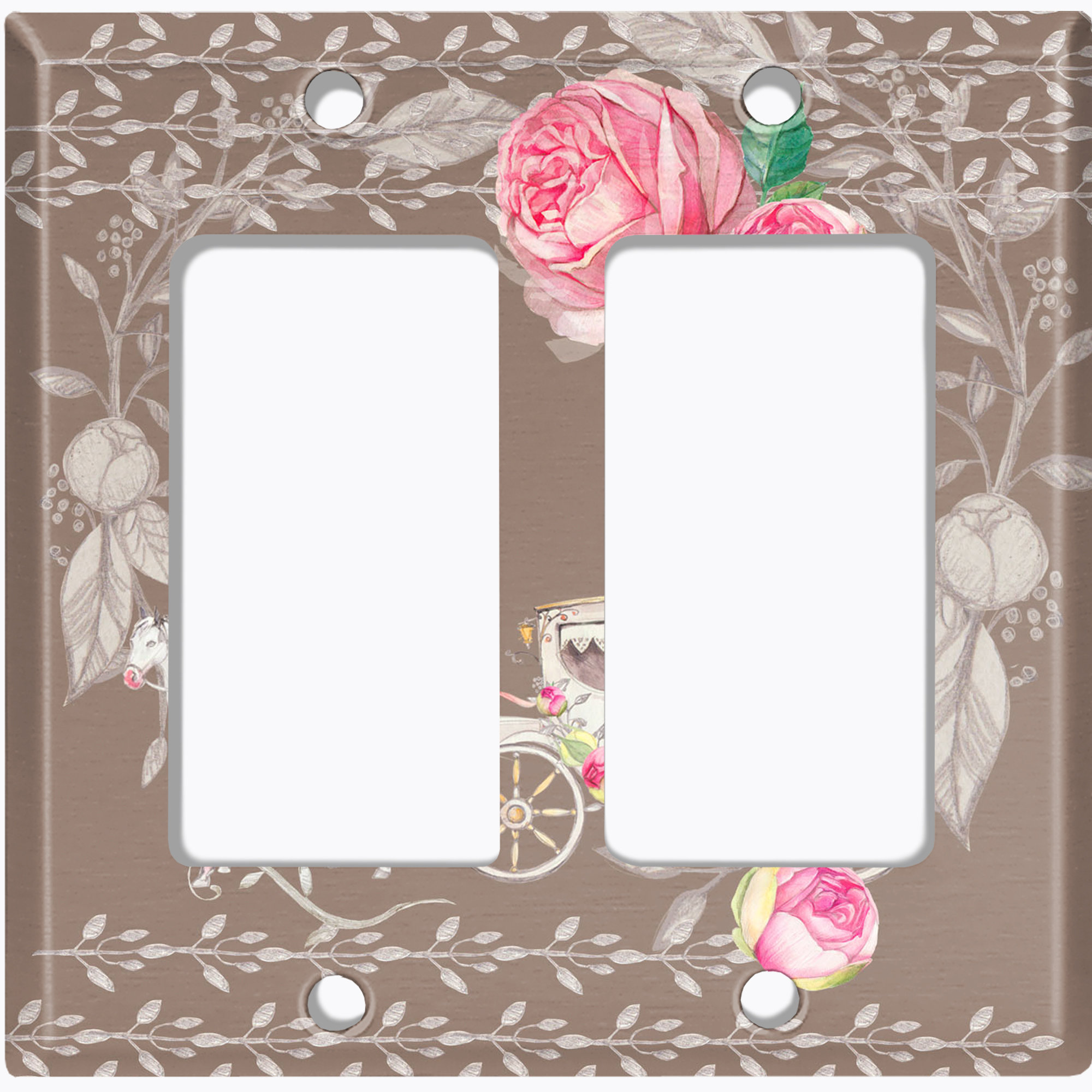 WorldAcc Metal Light Switch Plate Outlet Cover (Vintage Pink Roses ...
