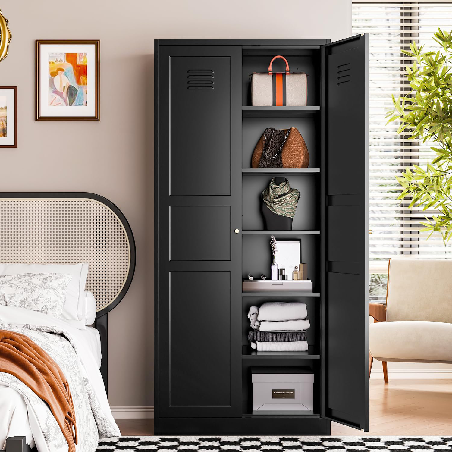 Latitude Run® Storage Cabinet With Adjustable Shelves-Metal Home ...
