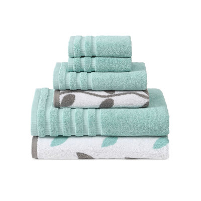 aqua patterned bath towels