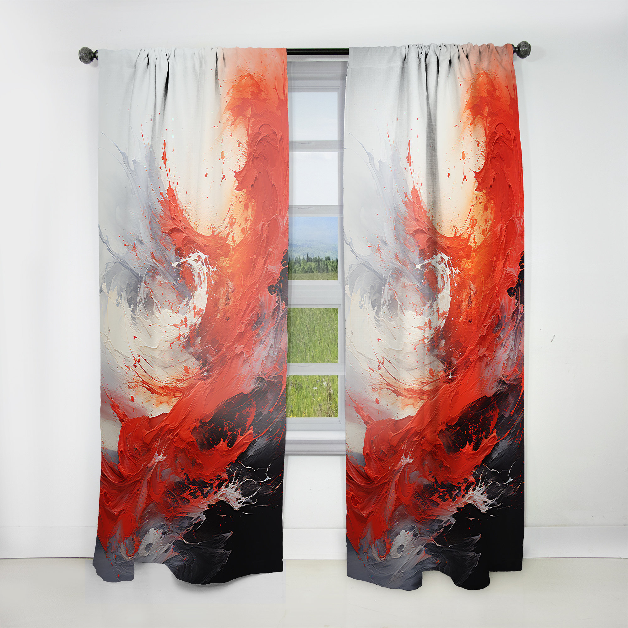 East Urban Home Elaxi Red Chaos Unleashed II - Abstract Collages ...