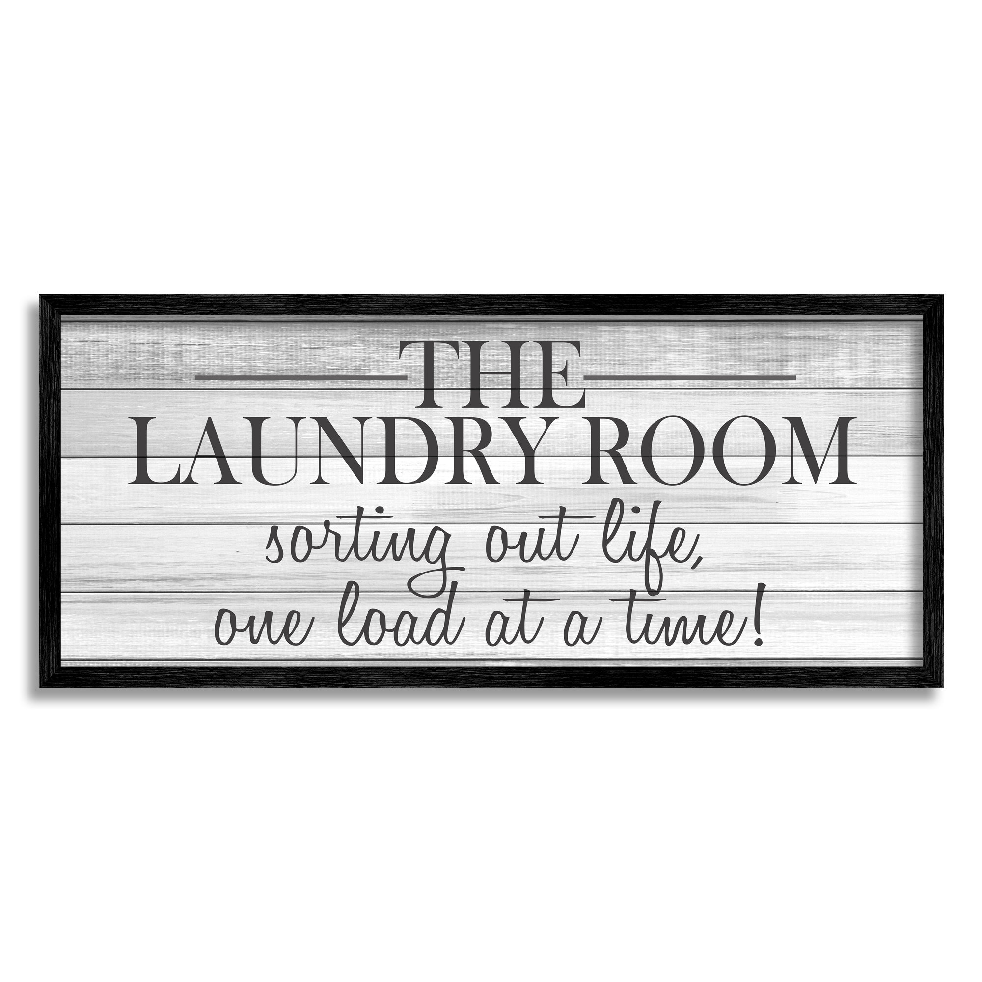 Stupell Industries Laundry Room Funny Word Bathroom Black And White ...