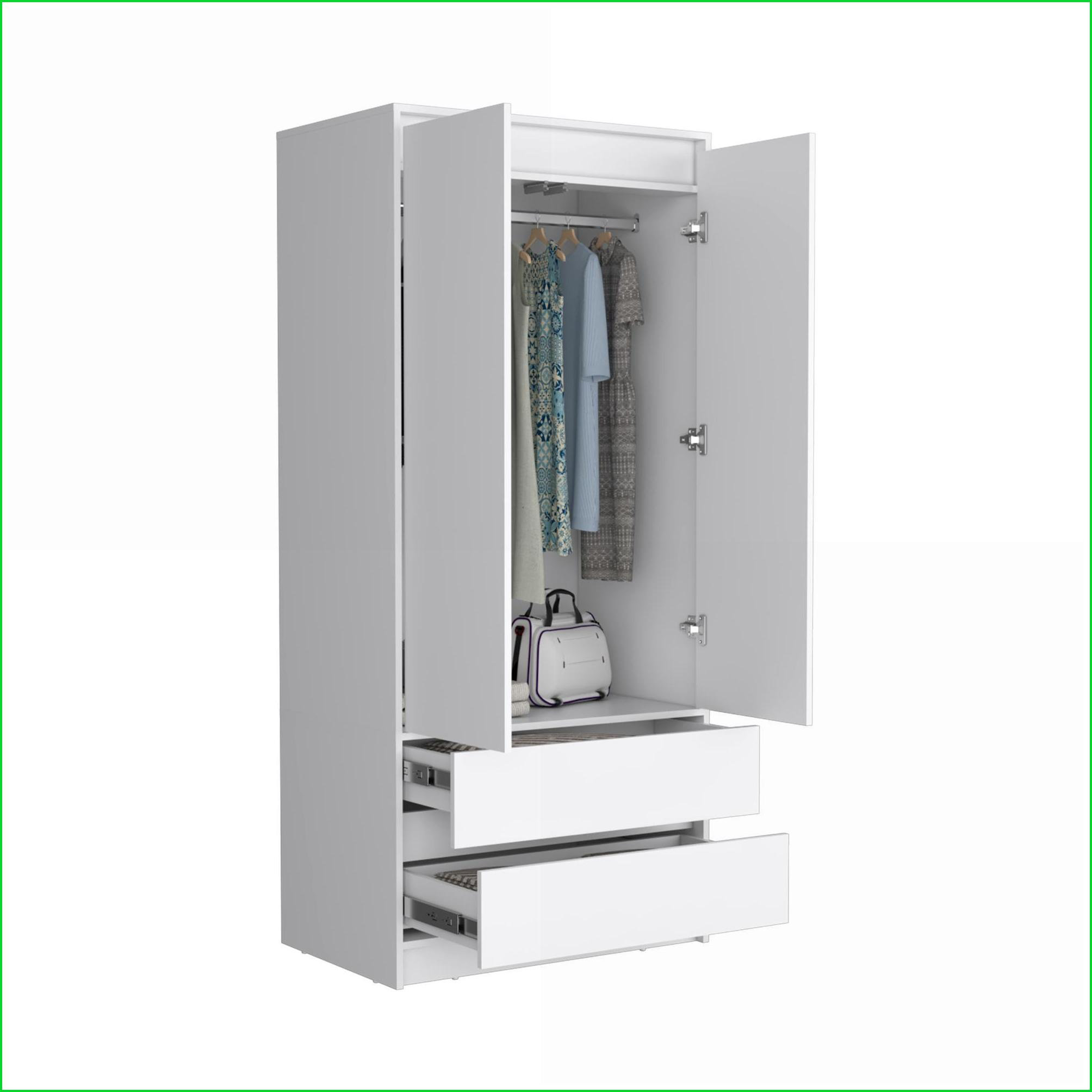 Latitude Run® Armoires | Austin Double Door Armoire with 2 Drawers ...