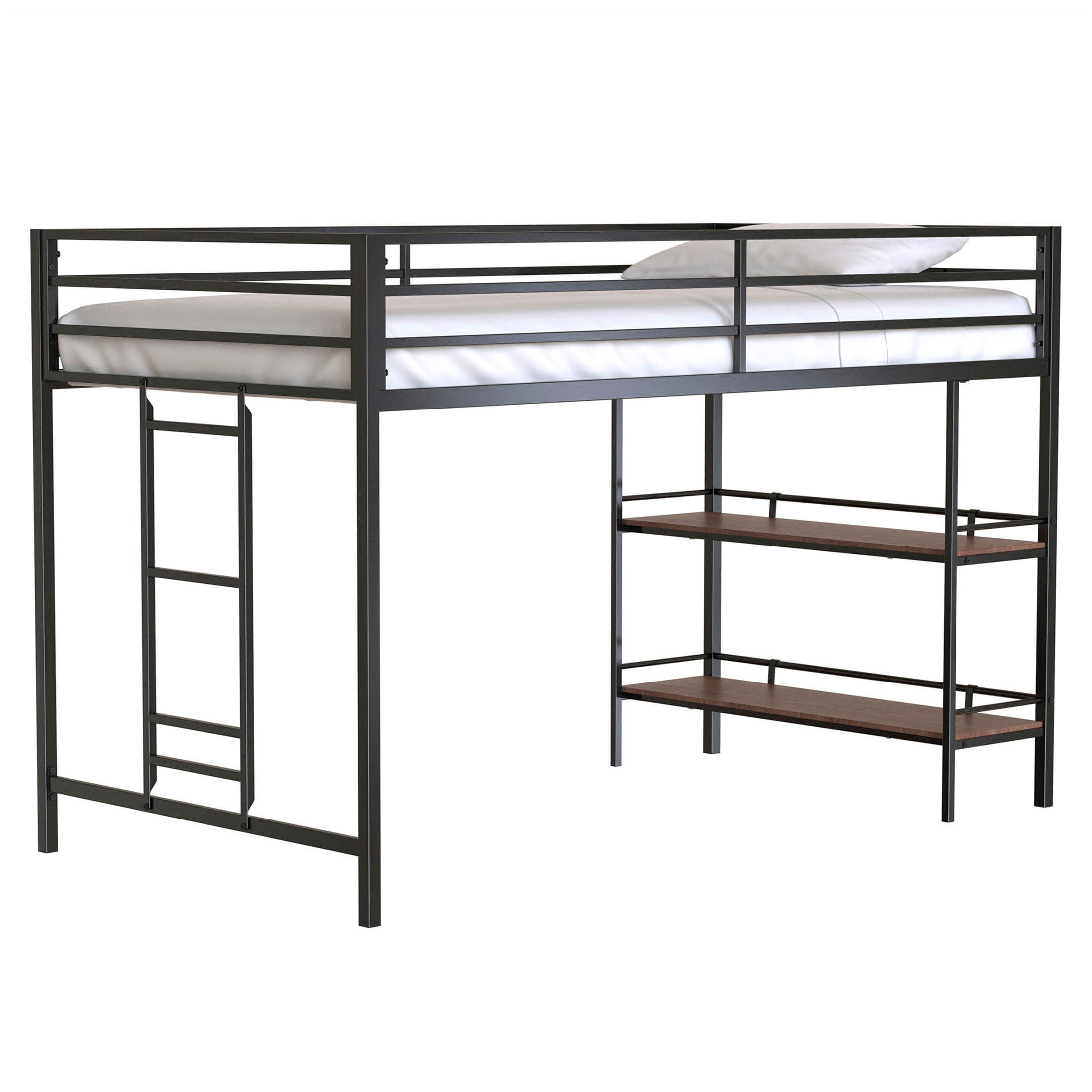 Mason & Marbles sturdy junior loft bed with Cinnamon wood shelf for ...