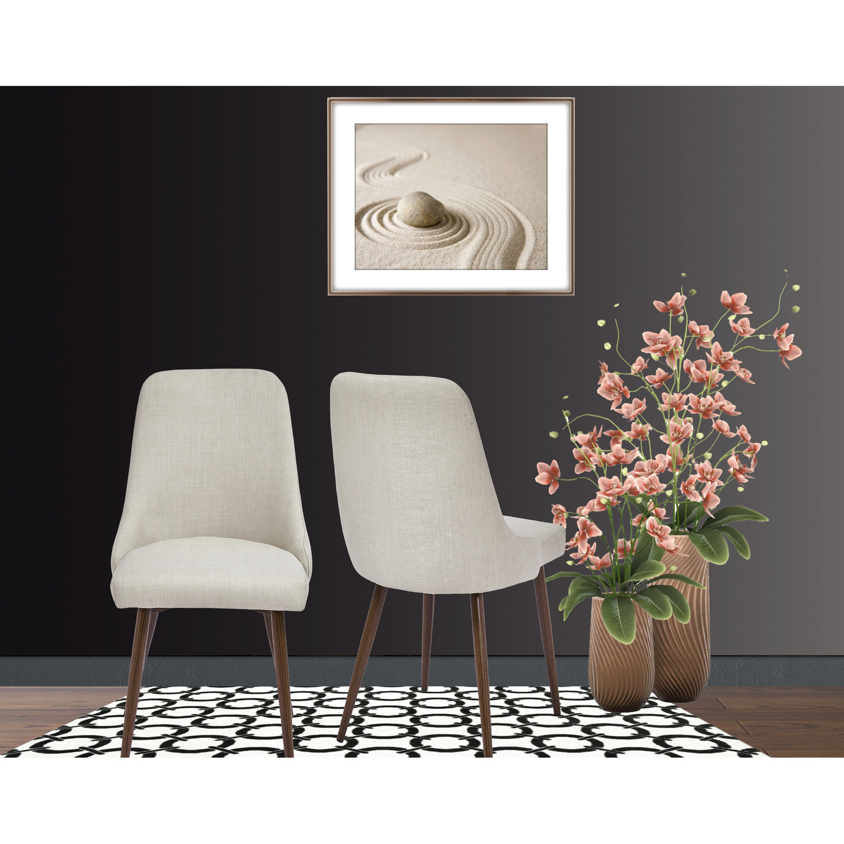 George Oliver Mid-century Modern Beige Dining Chair , - Upholstery And ...