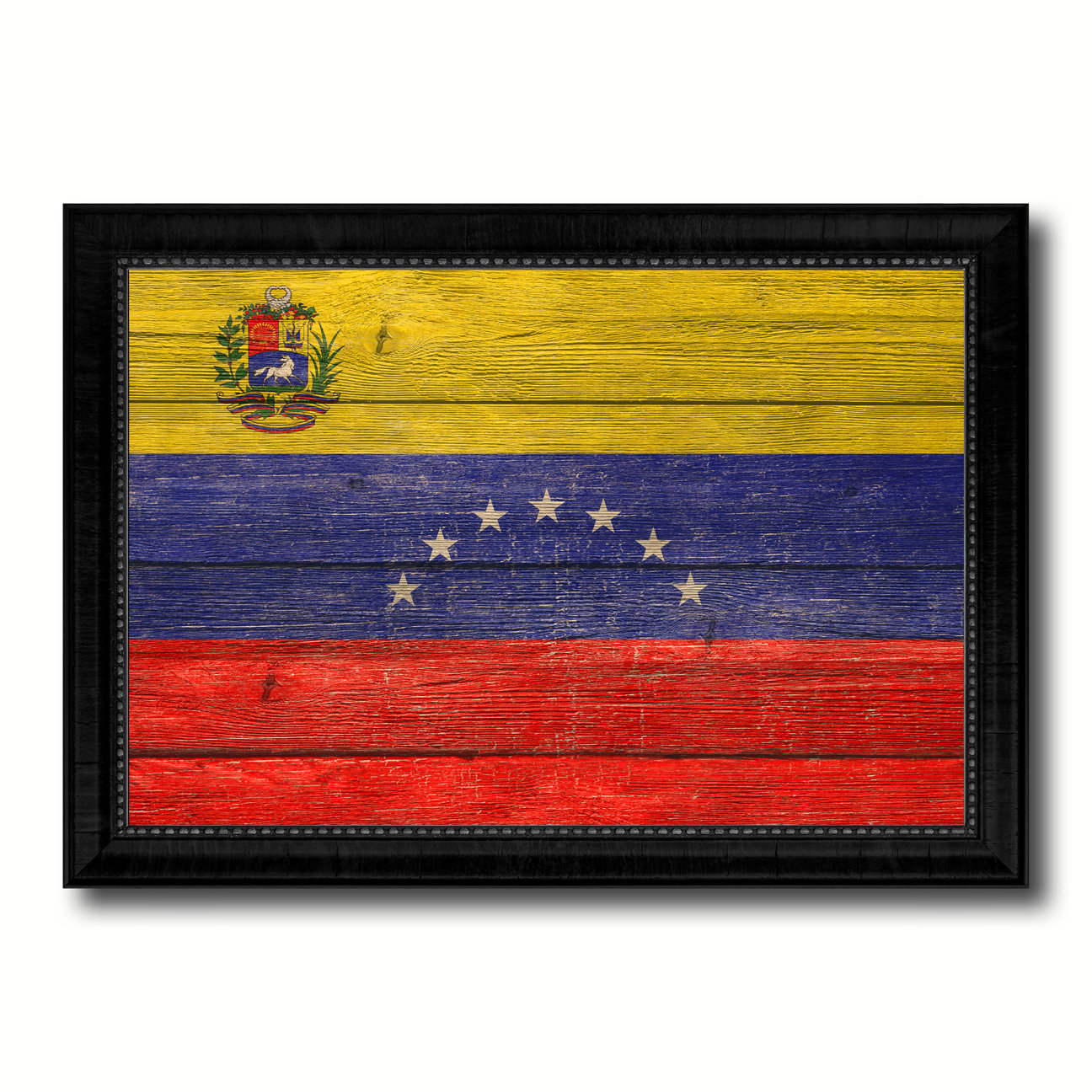 Spot Color Art 'Venezuela Country Flag' Framed Graphic Print on Canvas ...