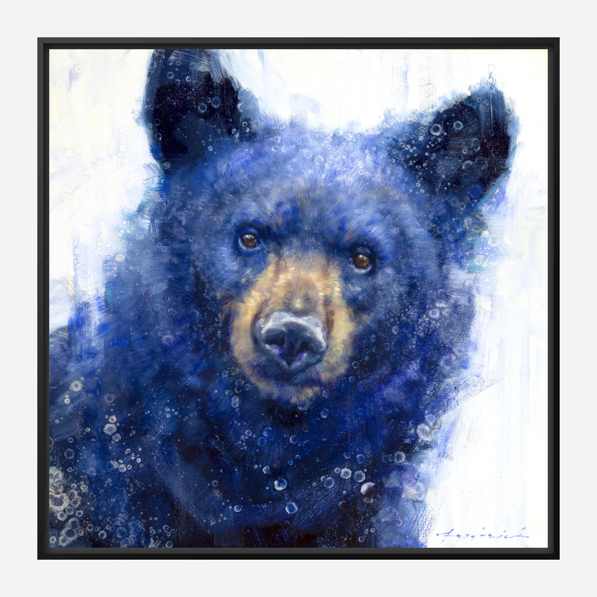 David Frederick Riley Prints Black Blue Bear by David Frederick Riley ...