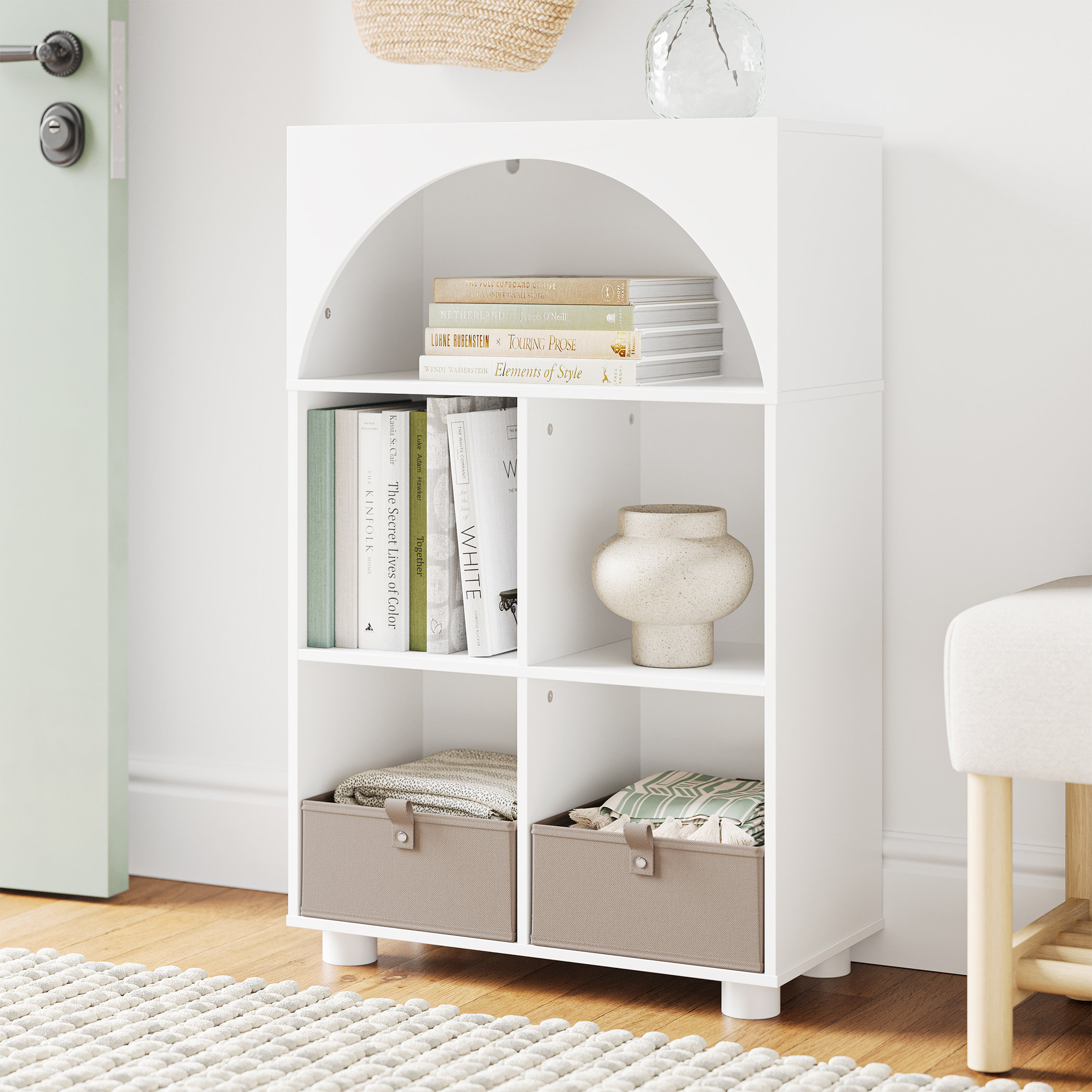 Ebern Designs Bronson 23 In. 4 Cubby Storage Cabinet – White - Wayfair ...