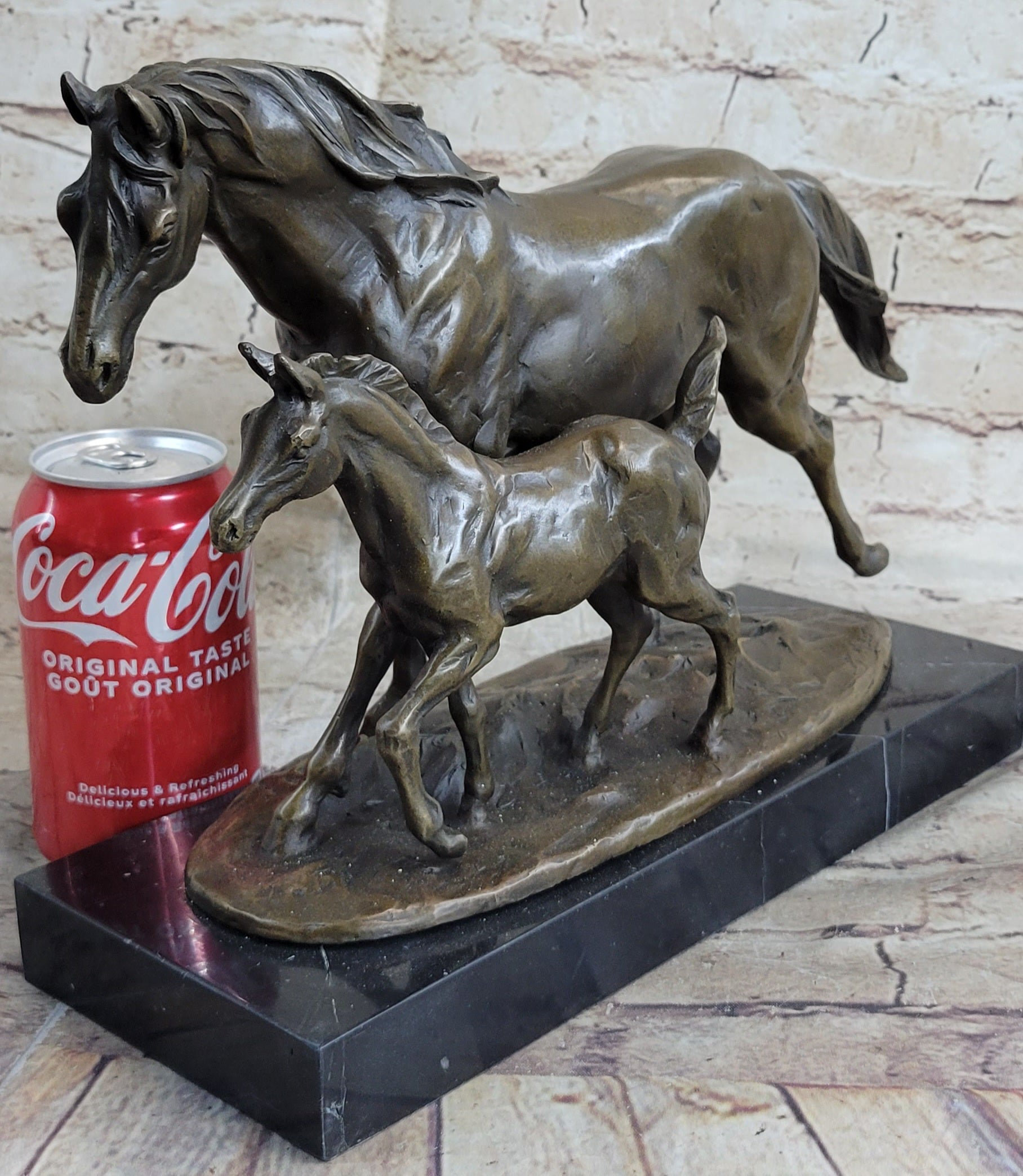 Canora Grey Vintage Detailed Bronze Horse Foal Figure Cast Solid Metal ...