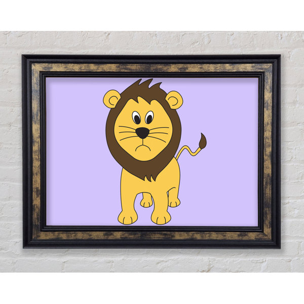 Harriet Bee Sad Lion Lilac - Single Picture Frame Print | Wayfair.co.uk
