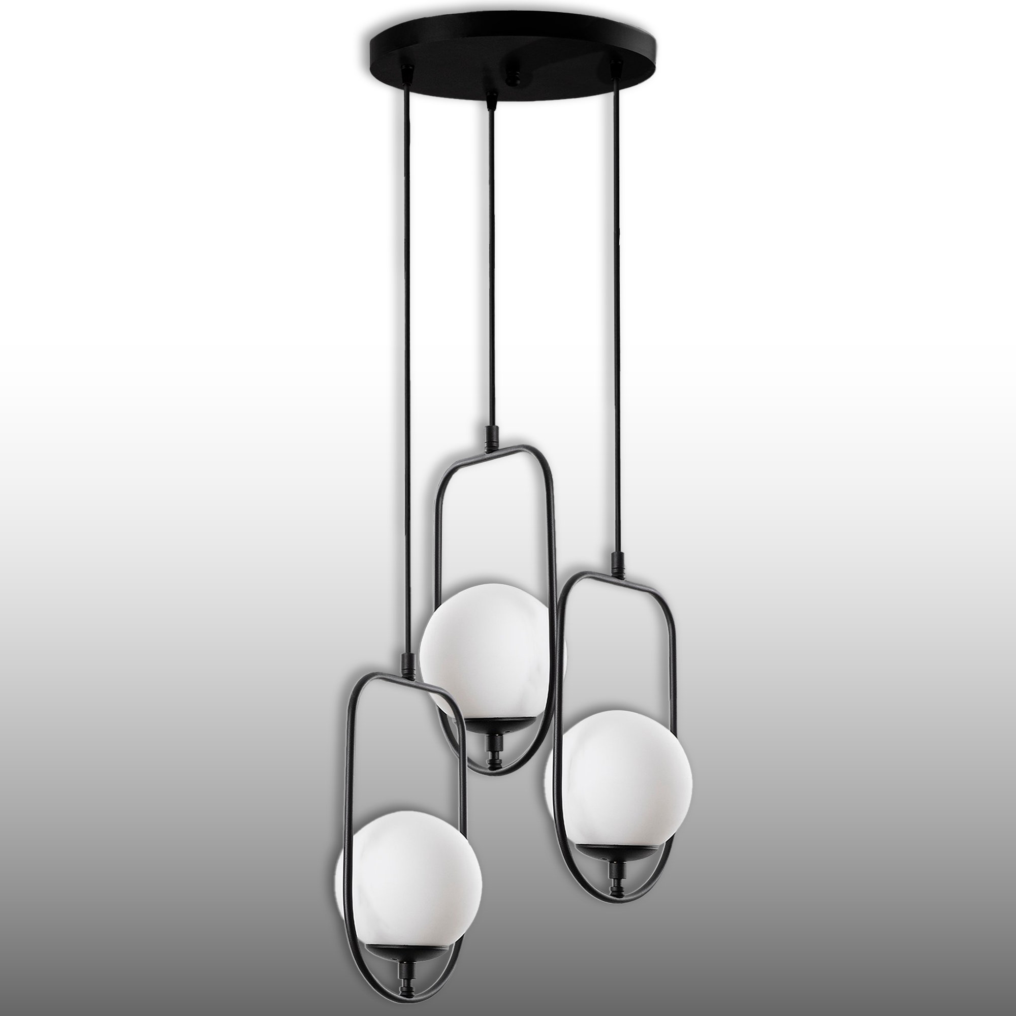 Corrigan Studio Adjustable Height 3 Lights Metal Body Globe Cluster ...