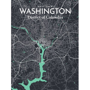 OurPoster.com 'Washington DC City Map' Graphic Art Print Poster in ...