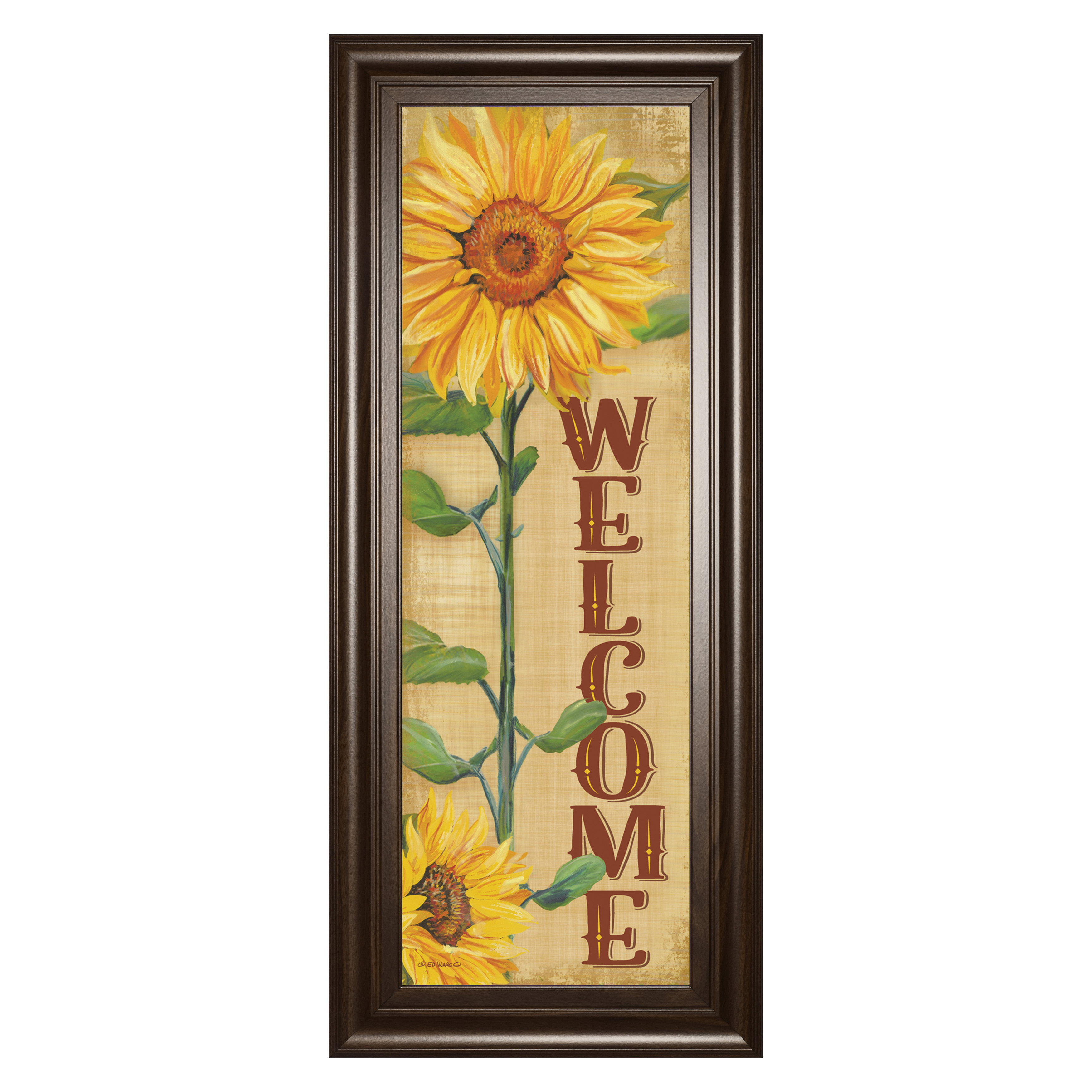 Lark Manor™ Sunlit Greeting Wall Art - 18" x 42" - Brown Frame | Wayfair