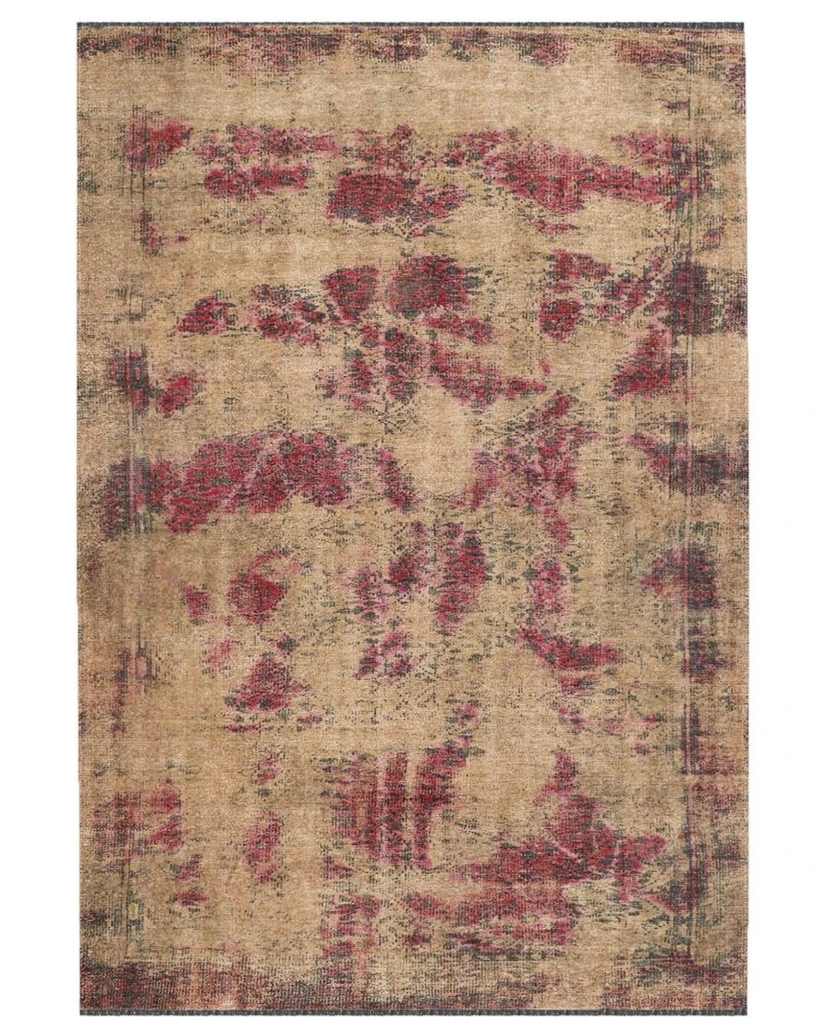 Dakota Fields Cece Oriental Beige Red Machine Woven Cotton Polyester ...