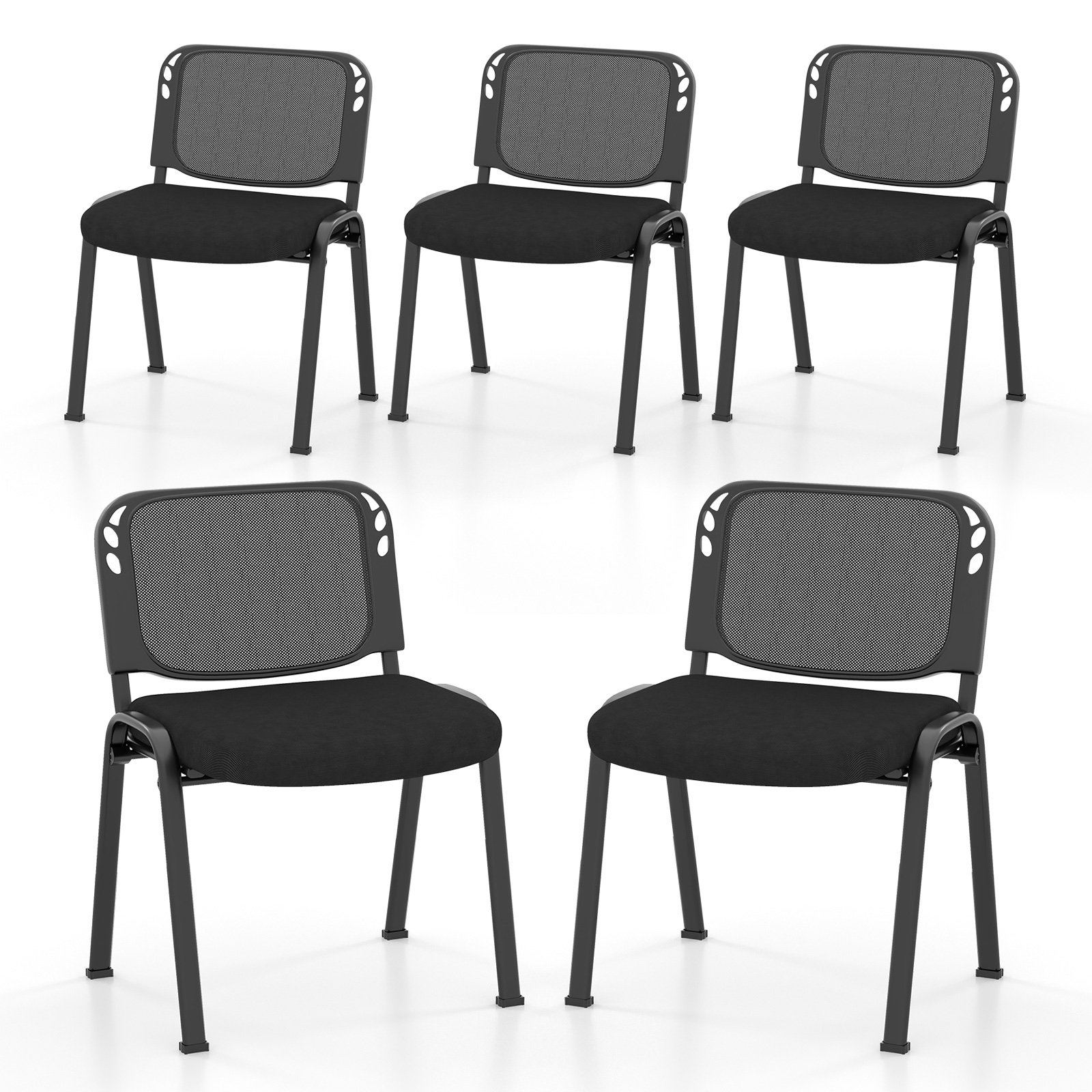 Inbox Zero Stackable Polyester Blend Seat Waiting Room Chair with Metal ...