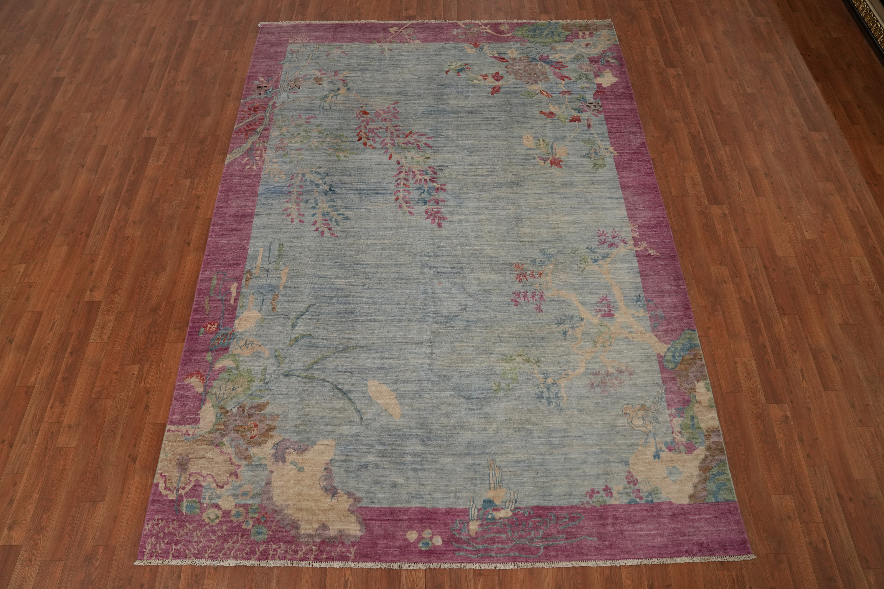 Isabelline Vegetable Dye Art Deco Living Room Area Rug 7x10 | Wayfair