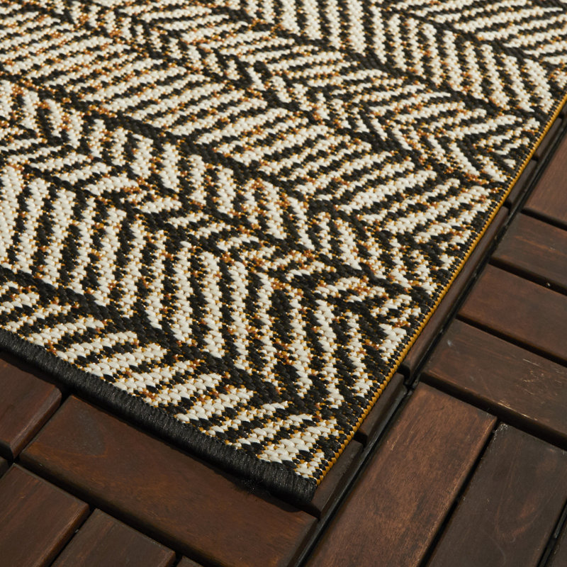 Gracie Oaks Larnakas Flatweave Dark Brown Indoor/Outdoor Rug & Reviews ...