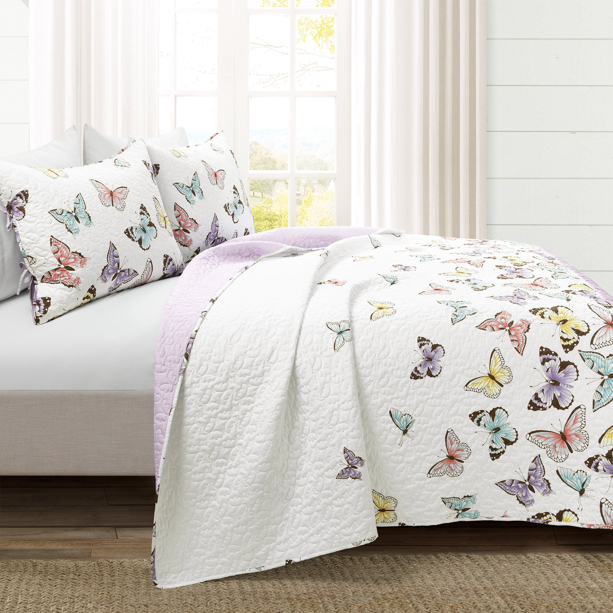 Lush Decor Lilac Microfiber 2 Piece Quilt Set & Reviews | Wayfair