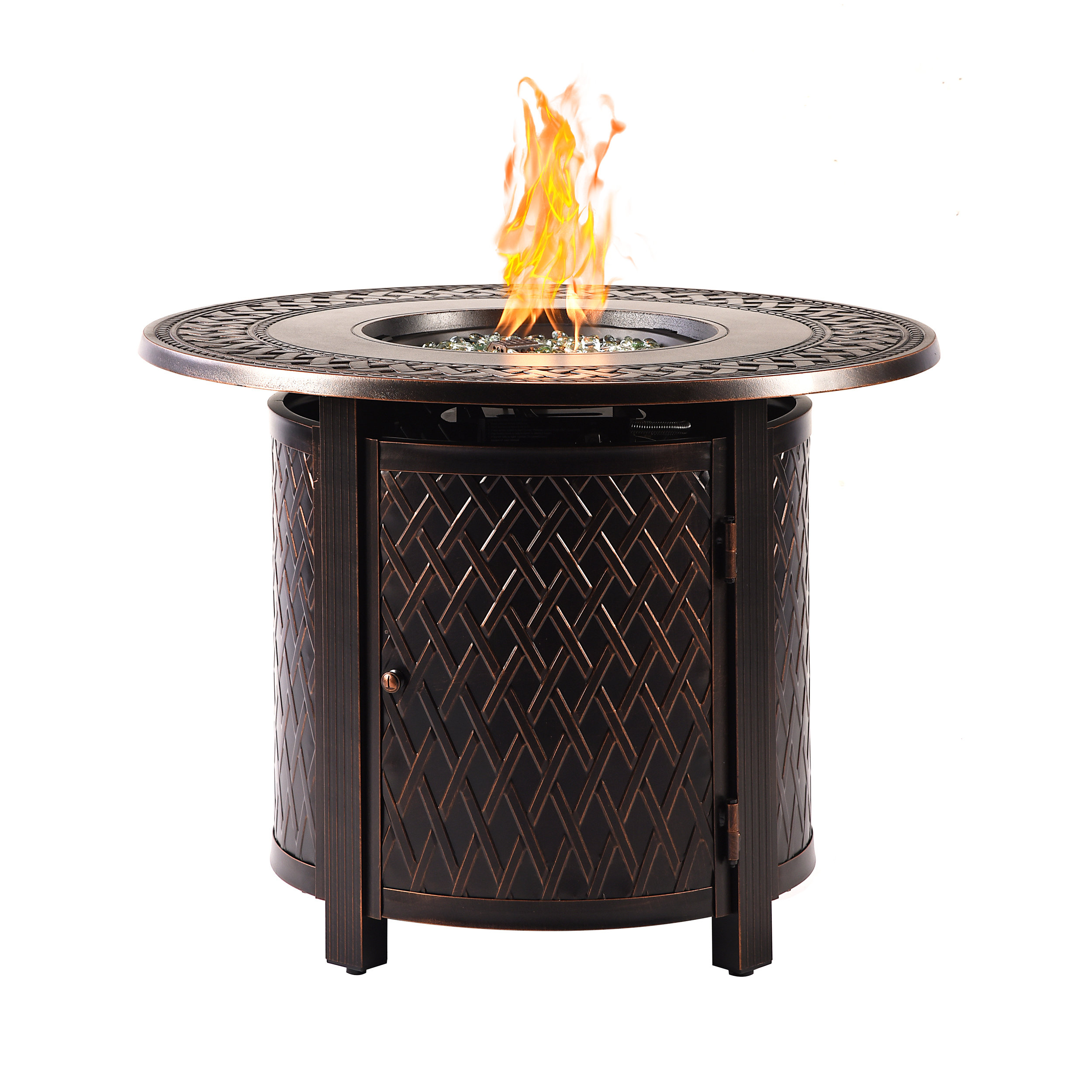 Lark Manor™ Delrick Round 34 In. X 34 In. Aluminum Propane Fire Pit ...