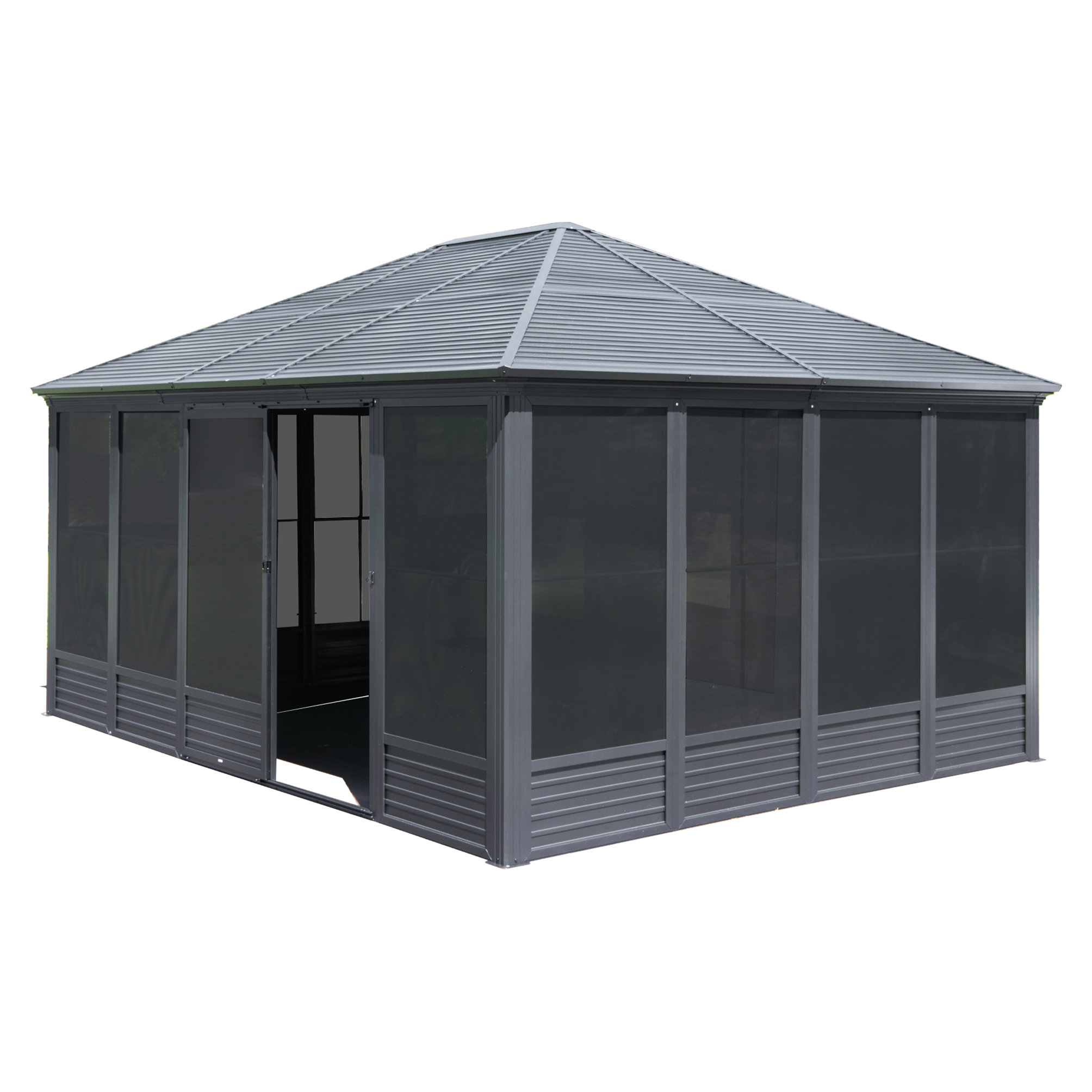 LUTINMUE Sunroom, Four Season Solarium Aluminum Hardtop Gazebo With ...