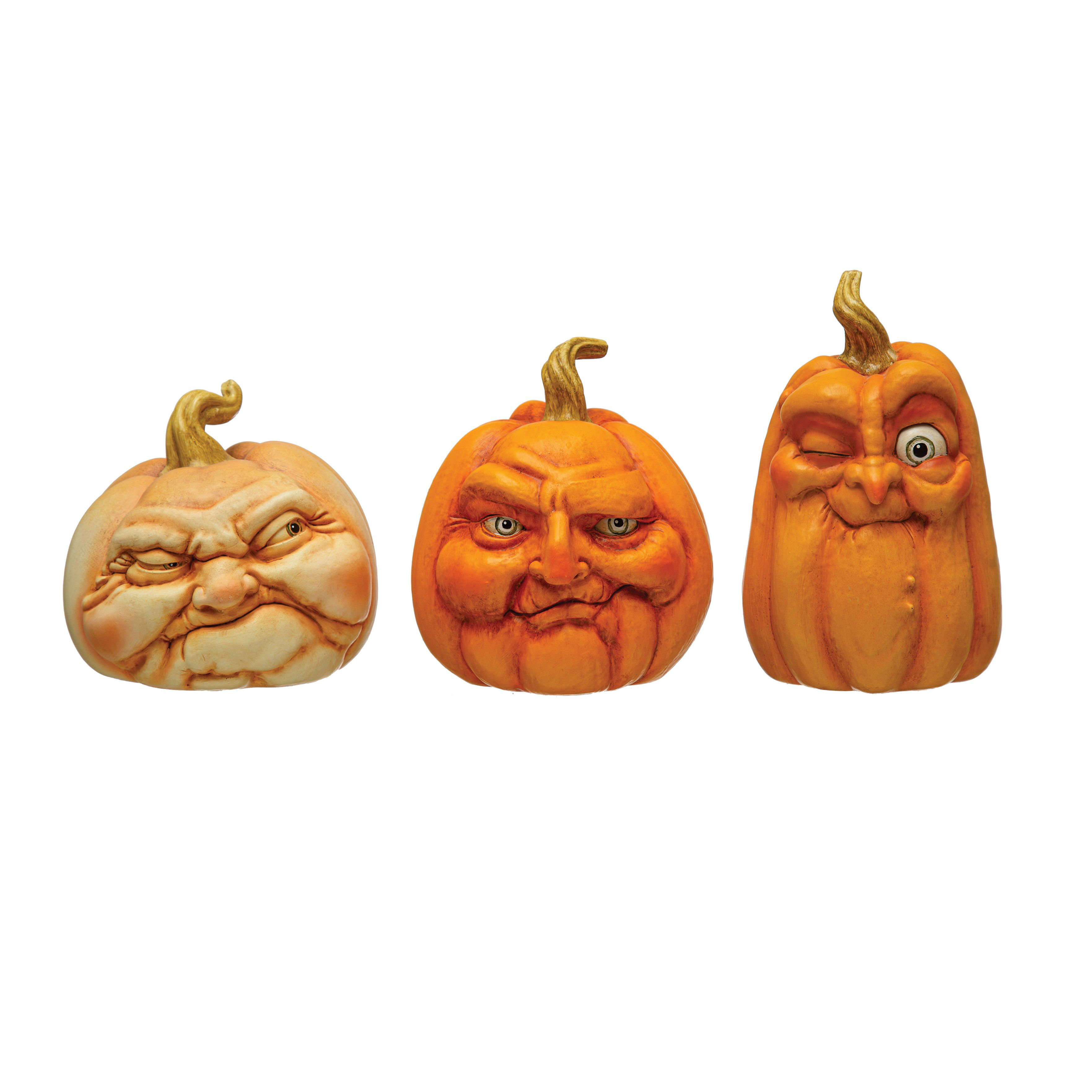 The Holiday Aisle® Resin Pumpkin Face | Wayfair