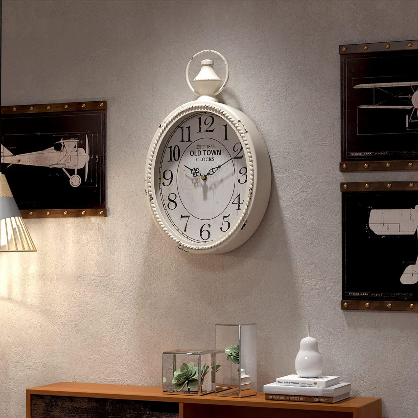 Ophelia & Co. Small Retro Oval Wall Clock, Antique Old Design, White ...