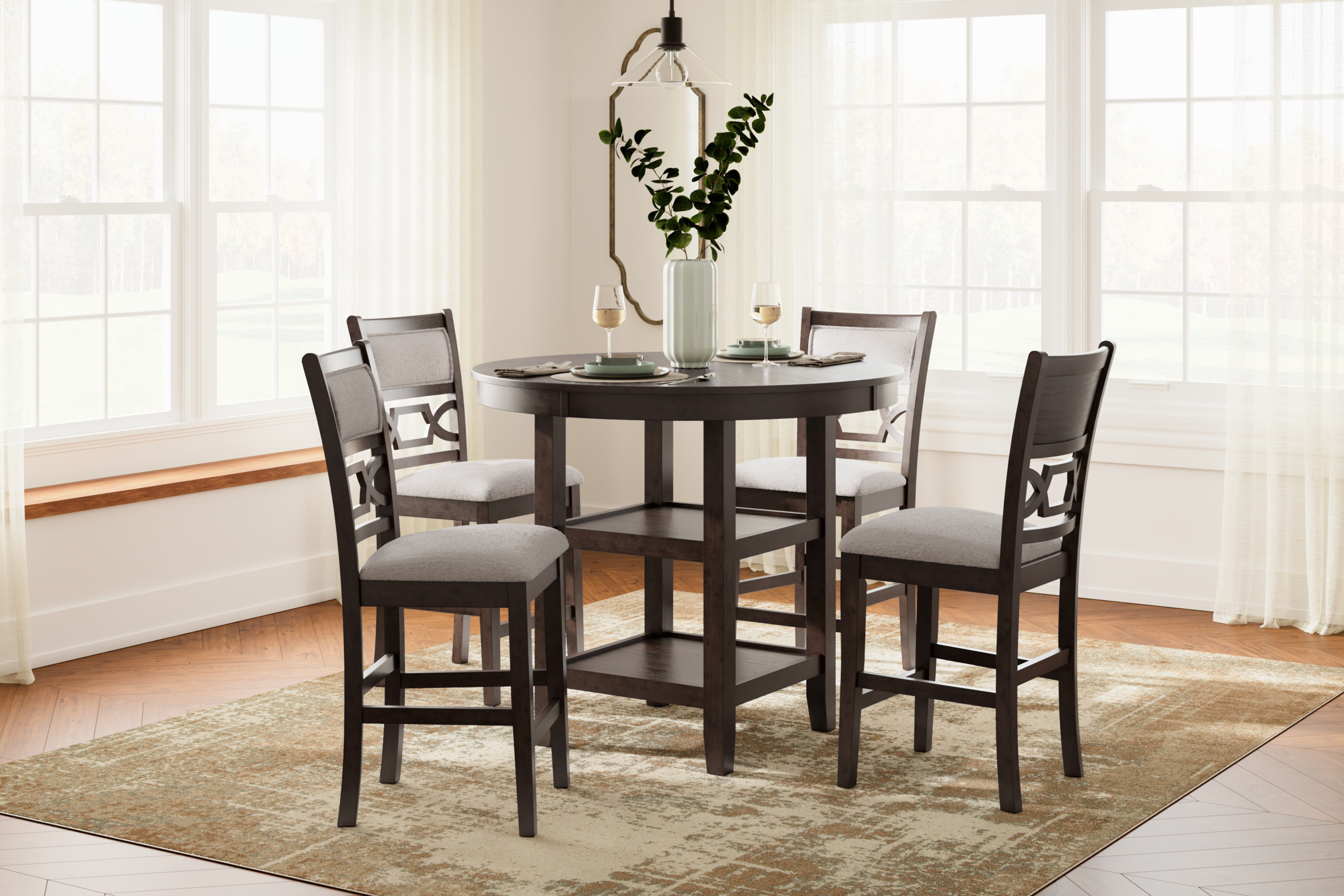 Wildon Home® Leangelo Counter Height Dining Table And 4 Barstools (Set ...