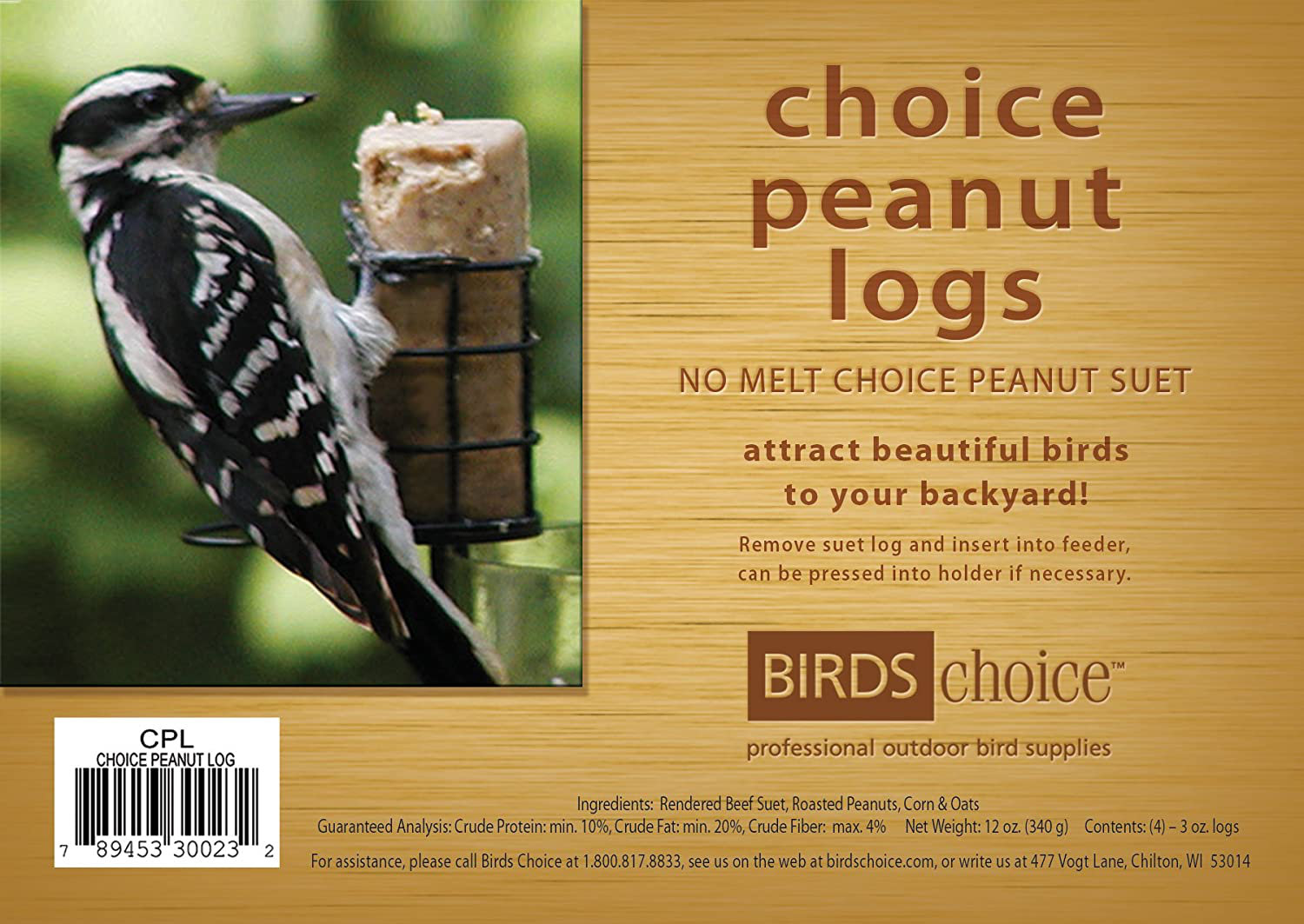 Birds Choice Choice Peanut Log Bird Seed & Reviews | Wayfair