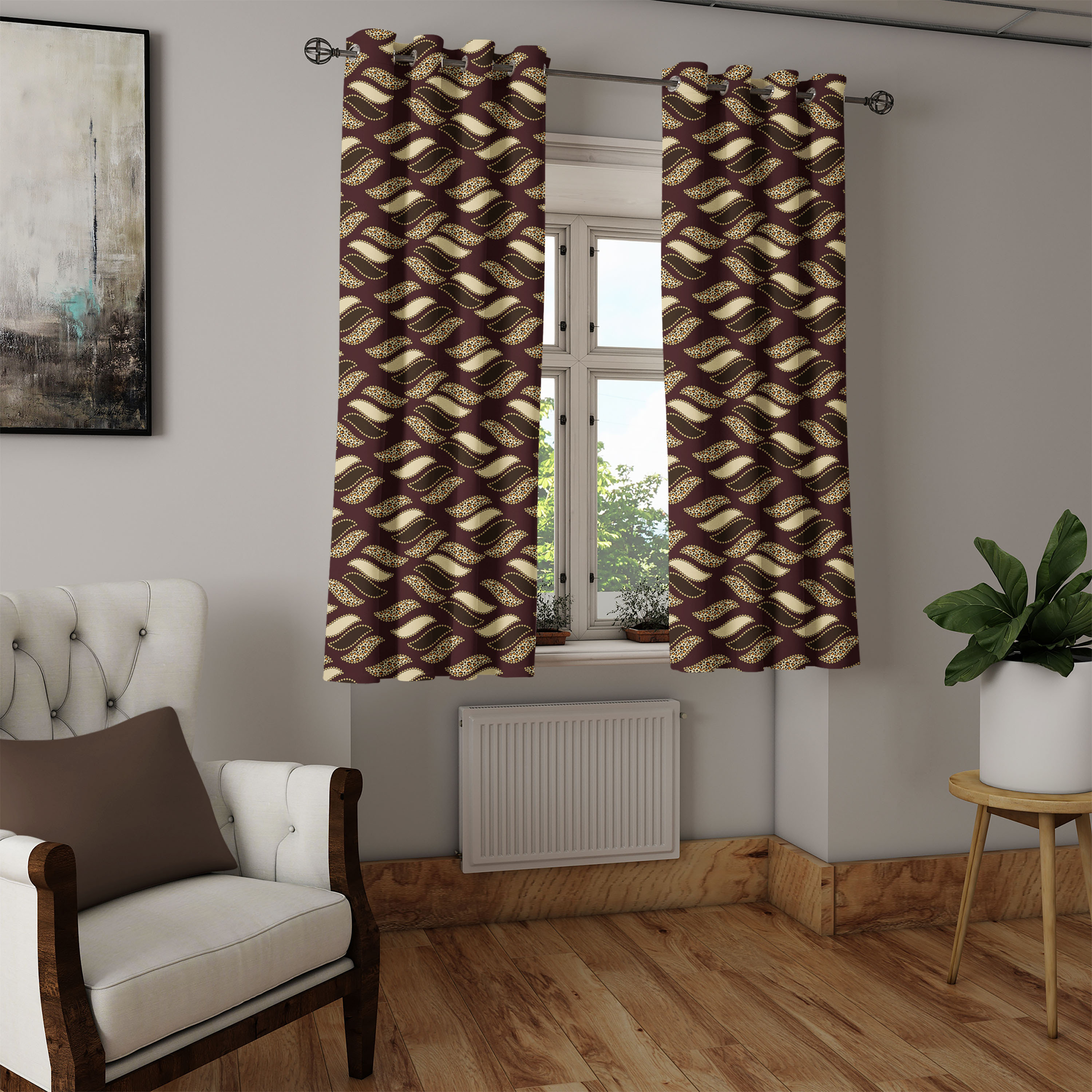 East Urban Home African Grommet Curtain Decorative 2-Panel Window ...