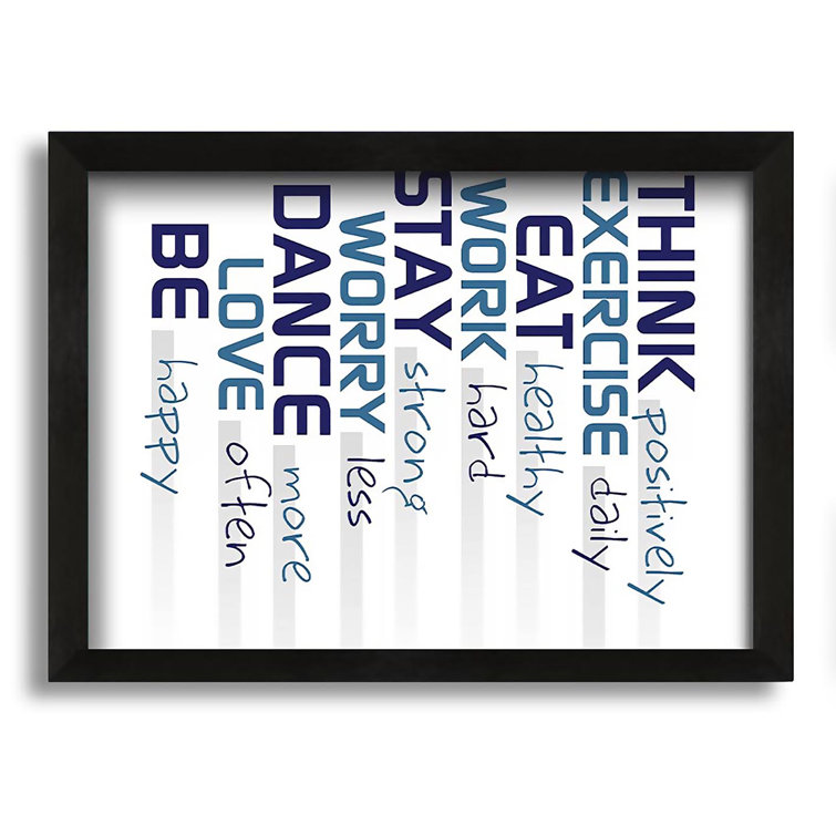 Happy Larry Think Exercise Eat - Picture Frame Typography on Canvas ...