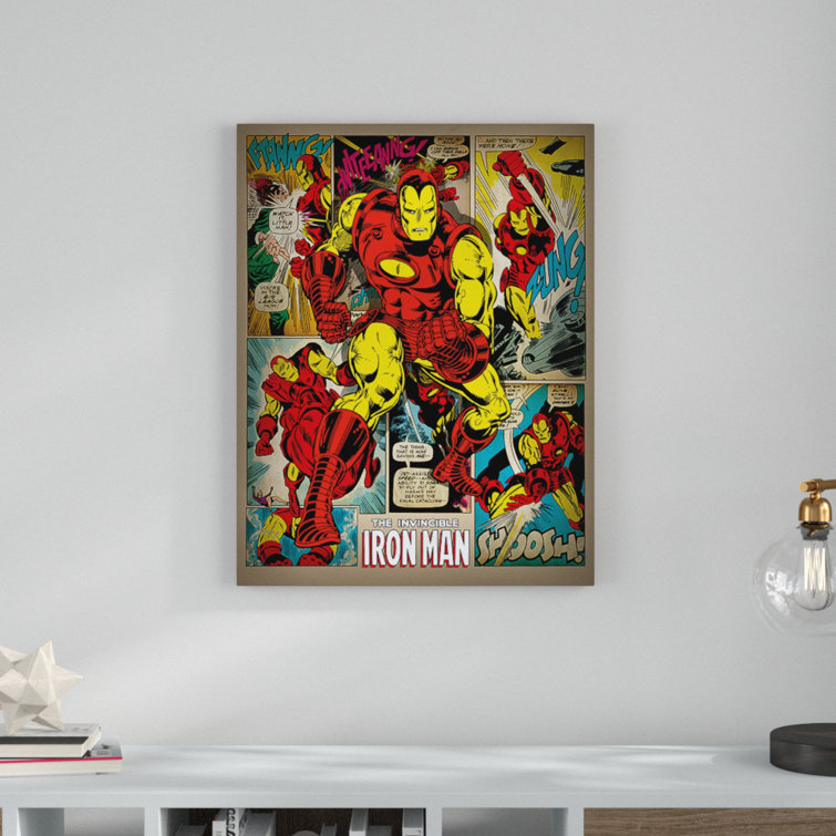 Disney Iron Man "Retro" Poster Graphic Art Print on Canvas | Wayfair.co.uk