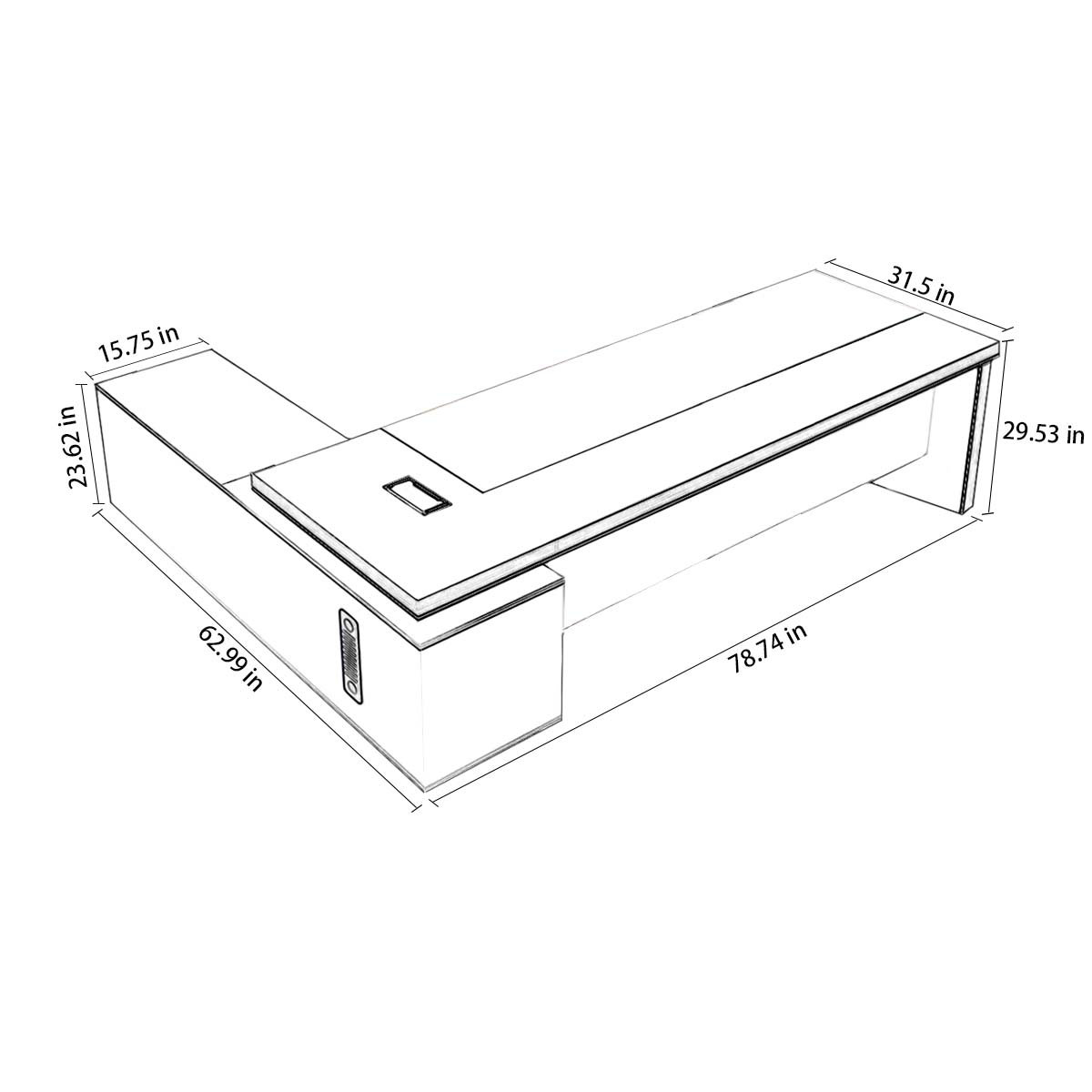 Latitude Run® Modern Style Luxury Executive Desk, Computer Desk With ...