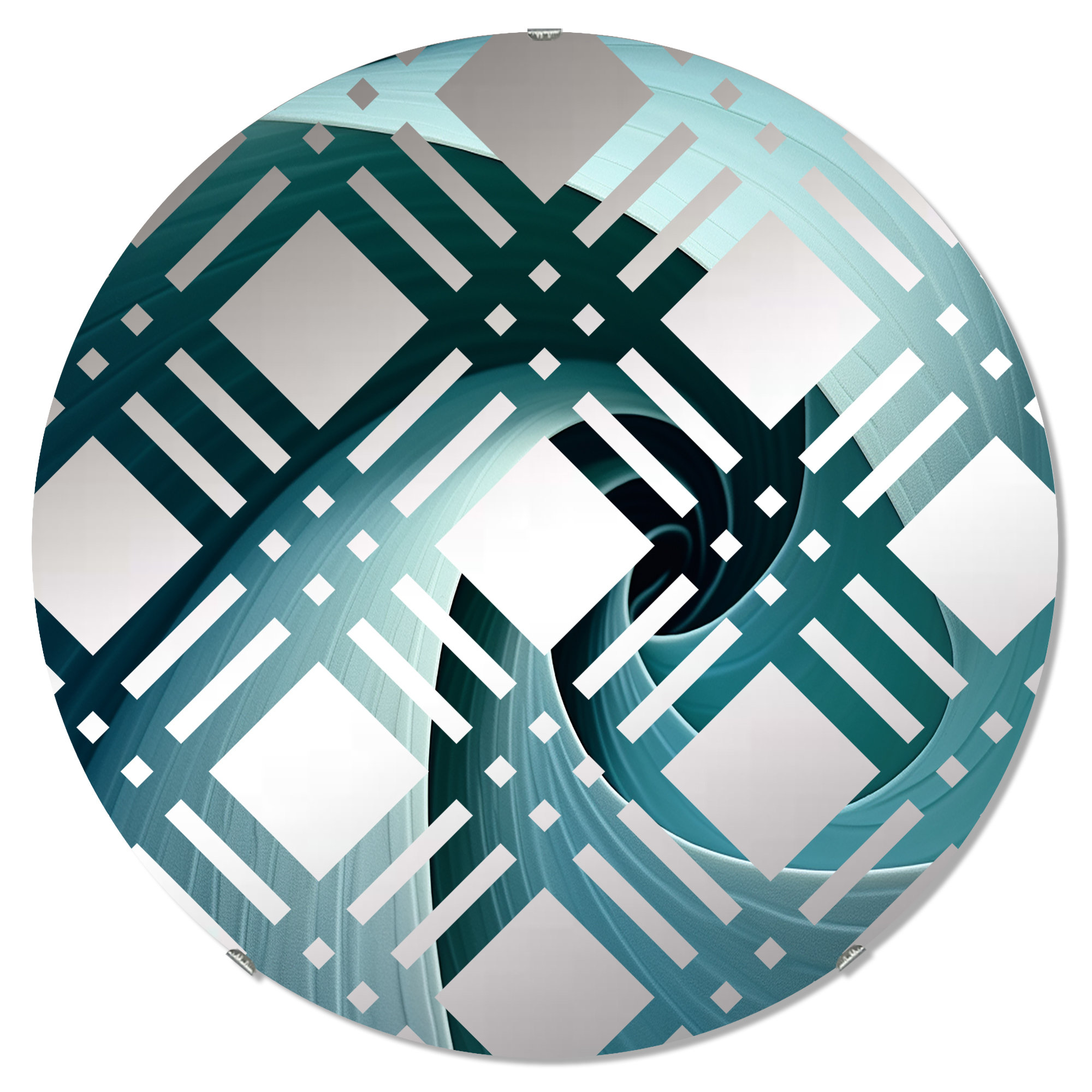 East Urban Home Turquoise Twirl Shell Fish Spiral I - Plaid Decorative ...