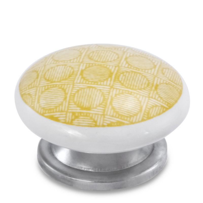 Mascot Hardware Circle Checkered 1-3/5 in. Yellow Cabinet Knob | Wayfair