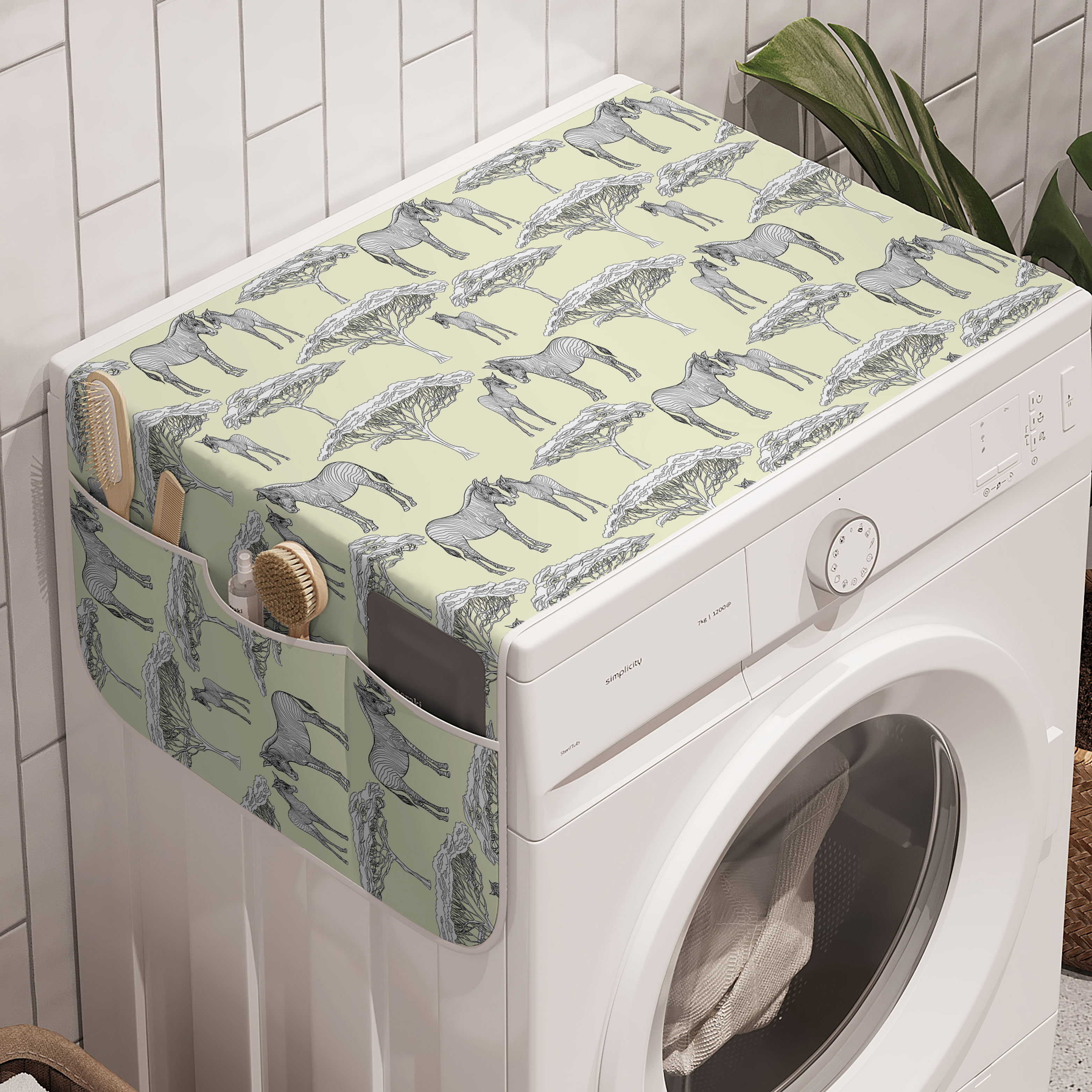East Urban Home Safari Washing Machine Organizer Pack of 2 47" x 18.5 ...