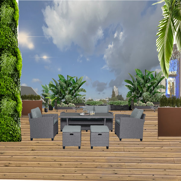 Wildon Home® Dominika 7 - Person Outdoor Seating Group with Cushions ...