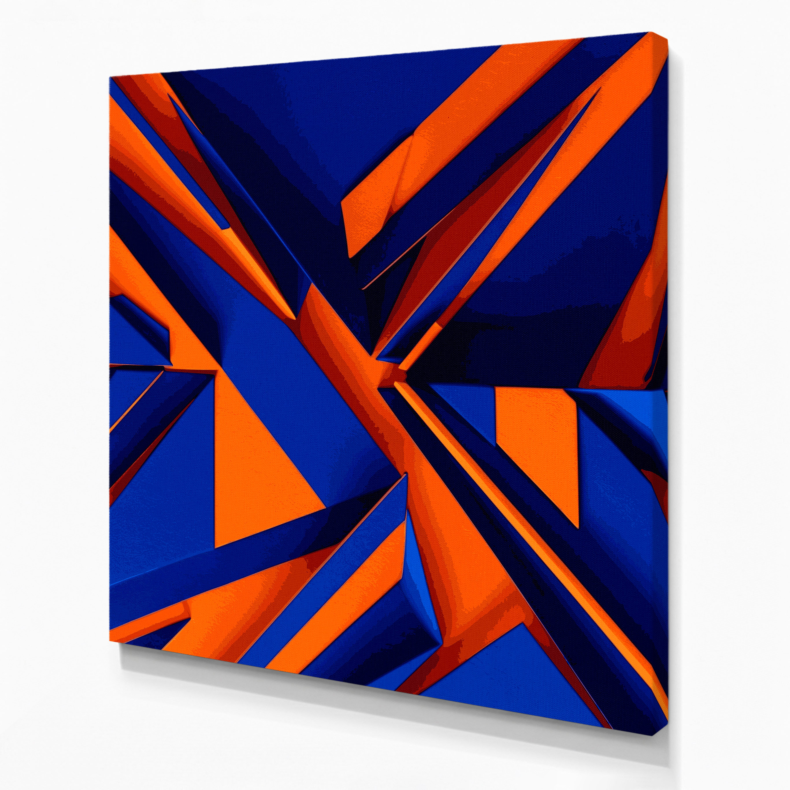 Ivy Bronx Geometric Abstraction 37 Blue Canvas Wall Art | Wayfair