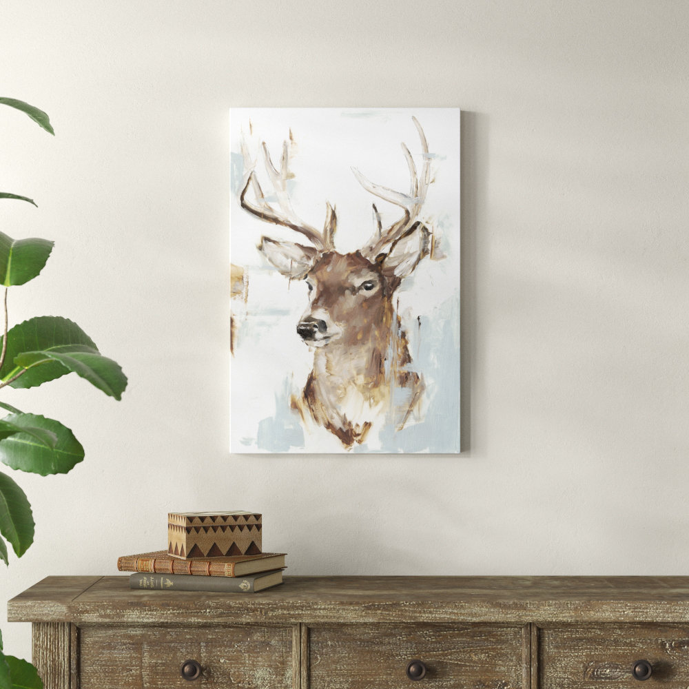 Union Rustic Modern Deer Mount II by Ethan Harper Painting Print on ...