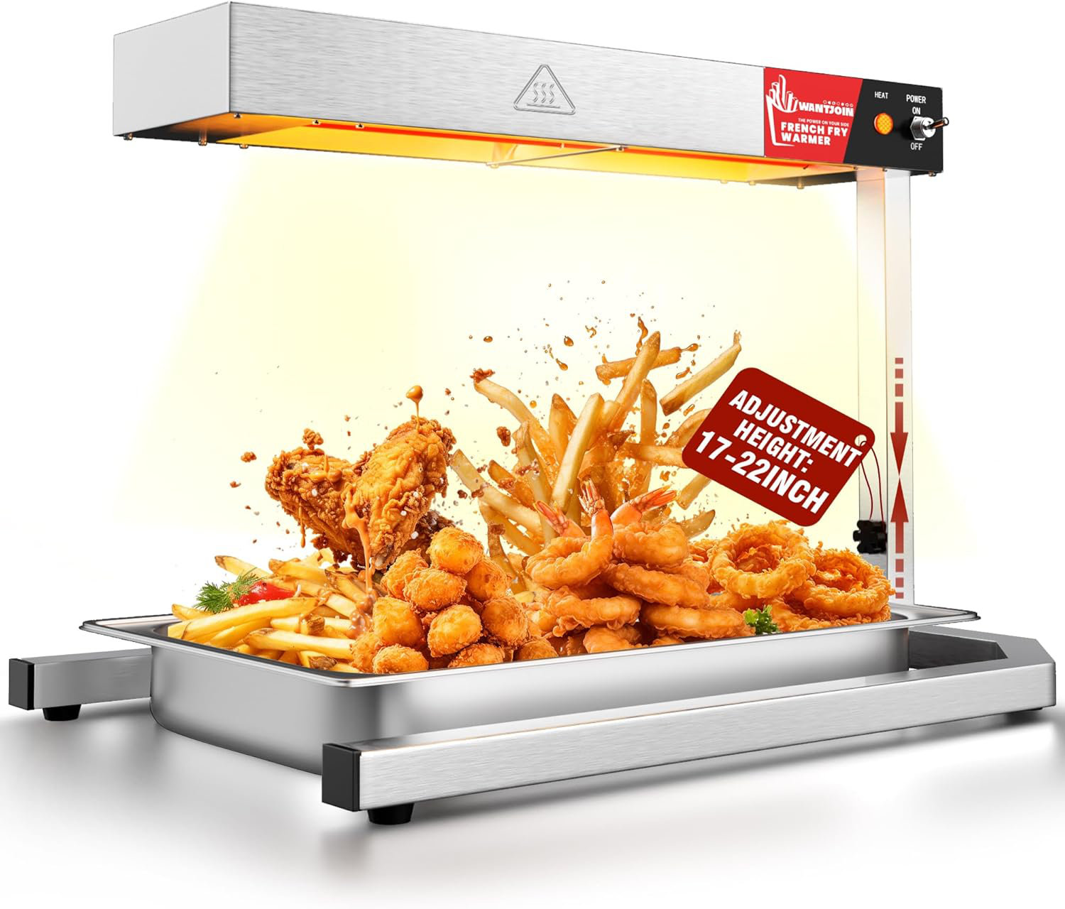 Latitude Run® French Fry Warmer Heat Lamp with Adjustable Height ...