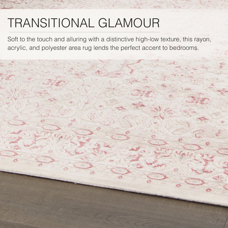 Kelly Clarkson Home Ashley Machine Woven Pink/Cream Rug & Reviews | Wayfair