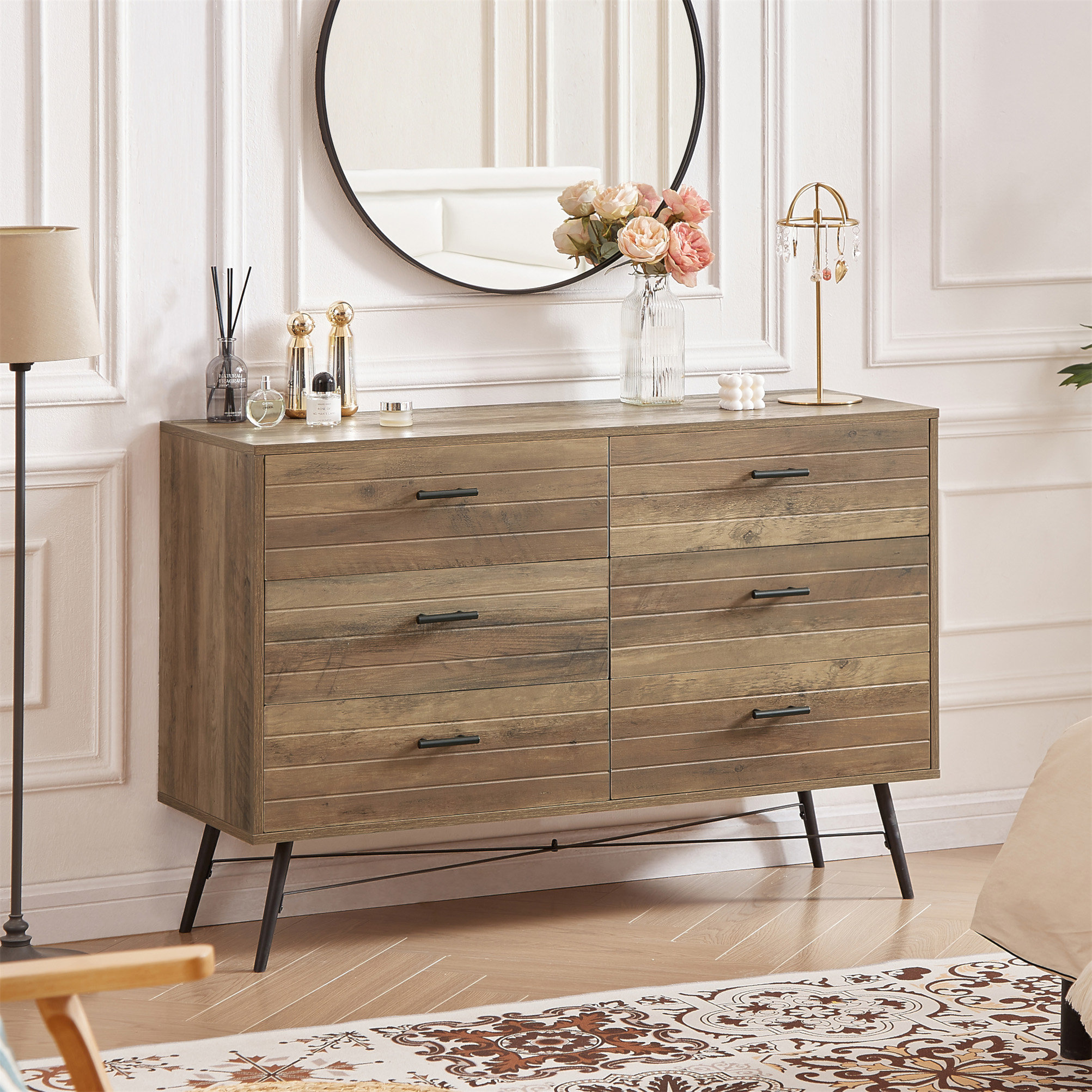 Loon Peak® Chic Solid Wood Buffet Bar Cabinet with Drawer Dresser ...