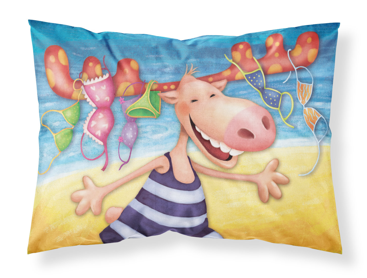 Caroline's Treasures Moose on the Beach Pillowcase | Wayfair