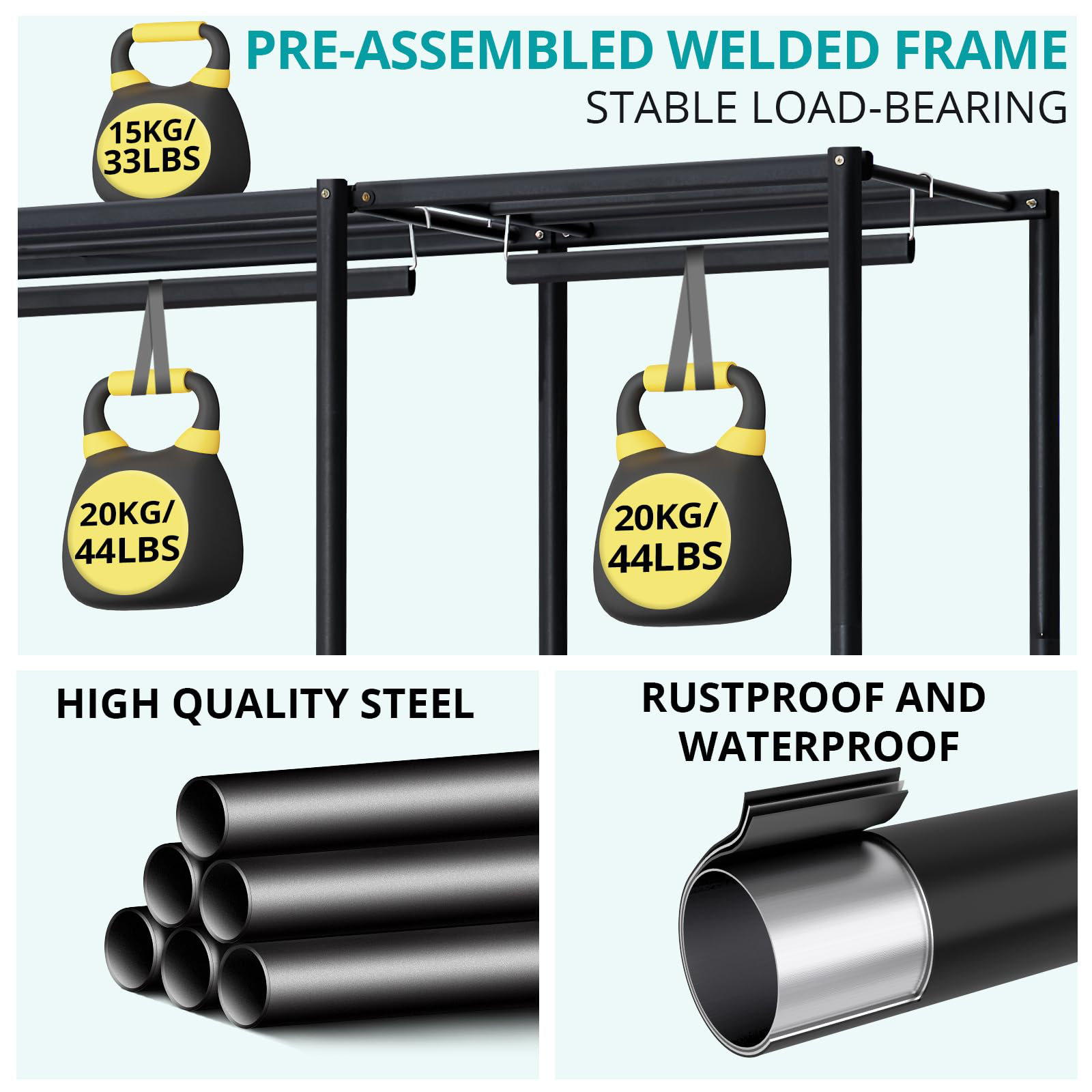 Hokku Designs Portable Wardrobe Closet Large, Folding Garment Rack Pre ...