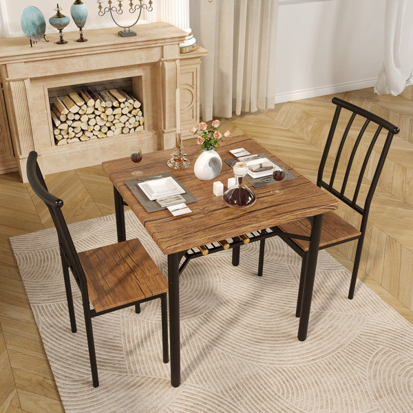 17 Stories Jerriel Square 31.5'' L x 31.5'' W Restaurant Dining Set ...
